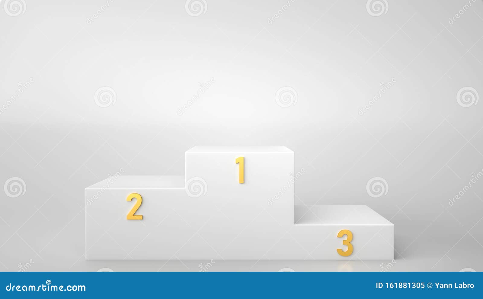 White Winners Podium Isolated on White Background, 3D Rendering Stock ...