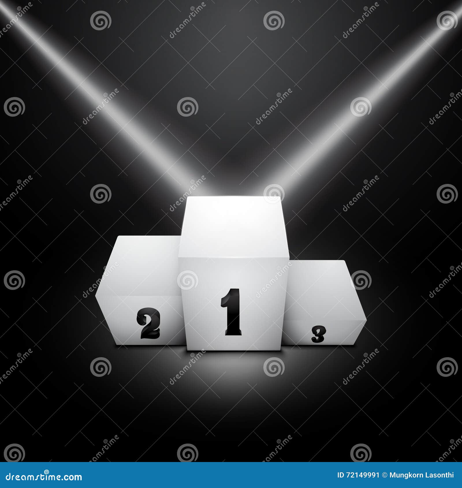 White Winners Podium,spotlight,dark Background,vector Design Stock ...