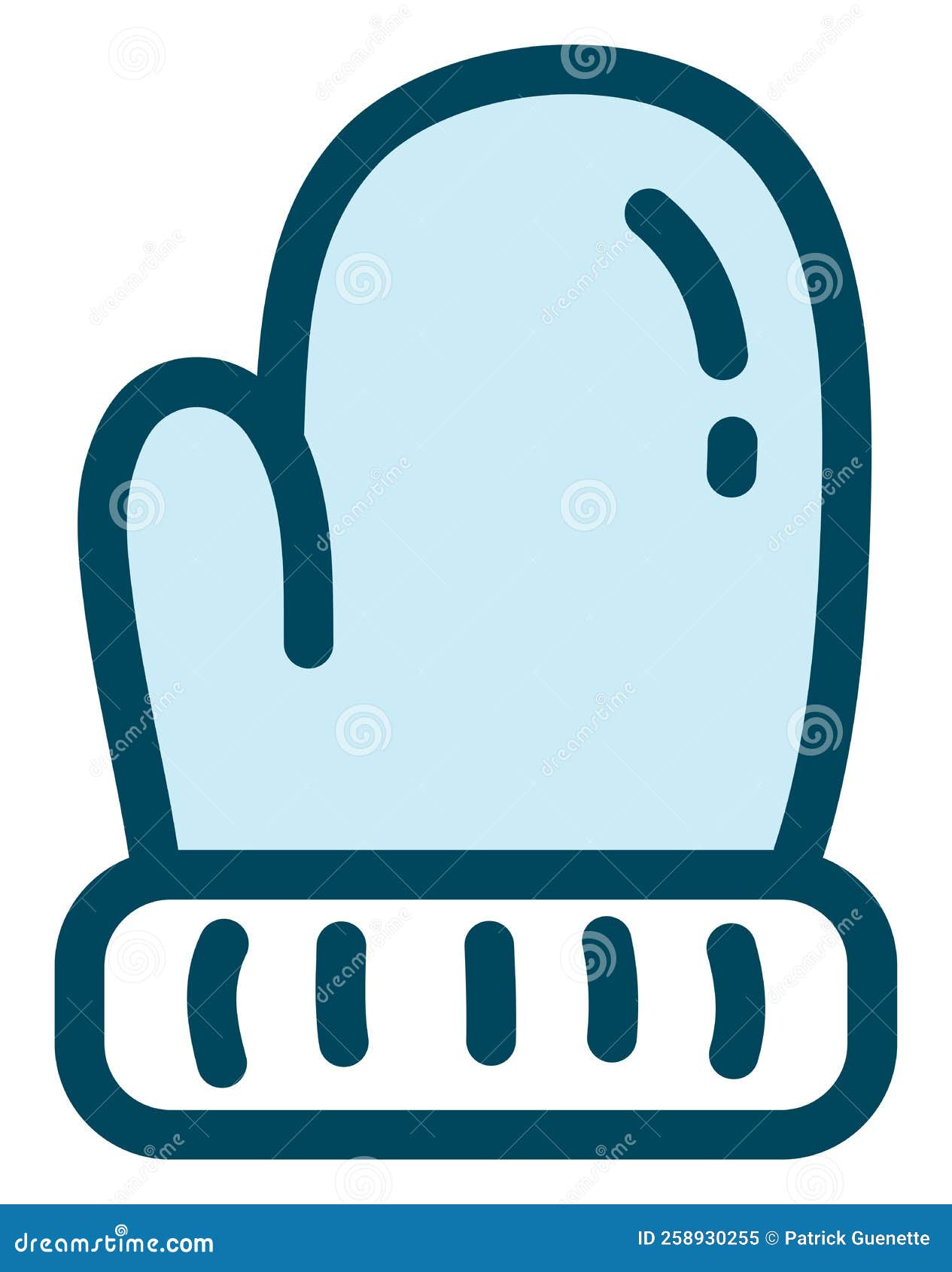 White winter mitten, icon stock vector. Illustration of design - 258930255