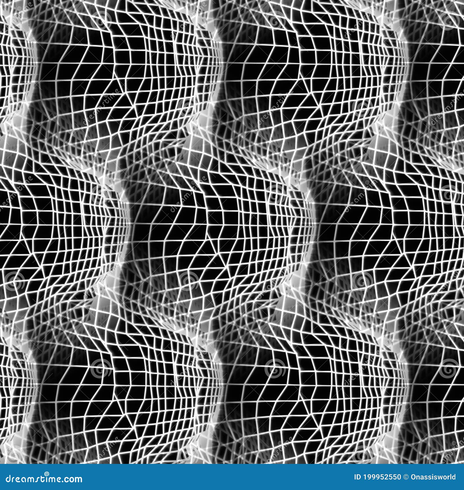 White Wire Frame on Black Background Stock Illustration - Illustration ...