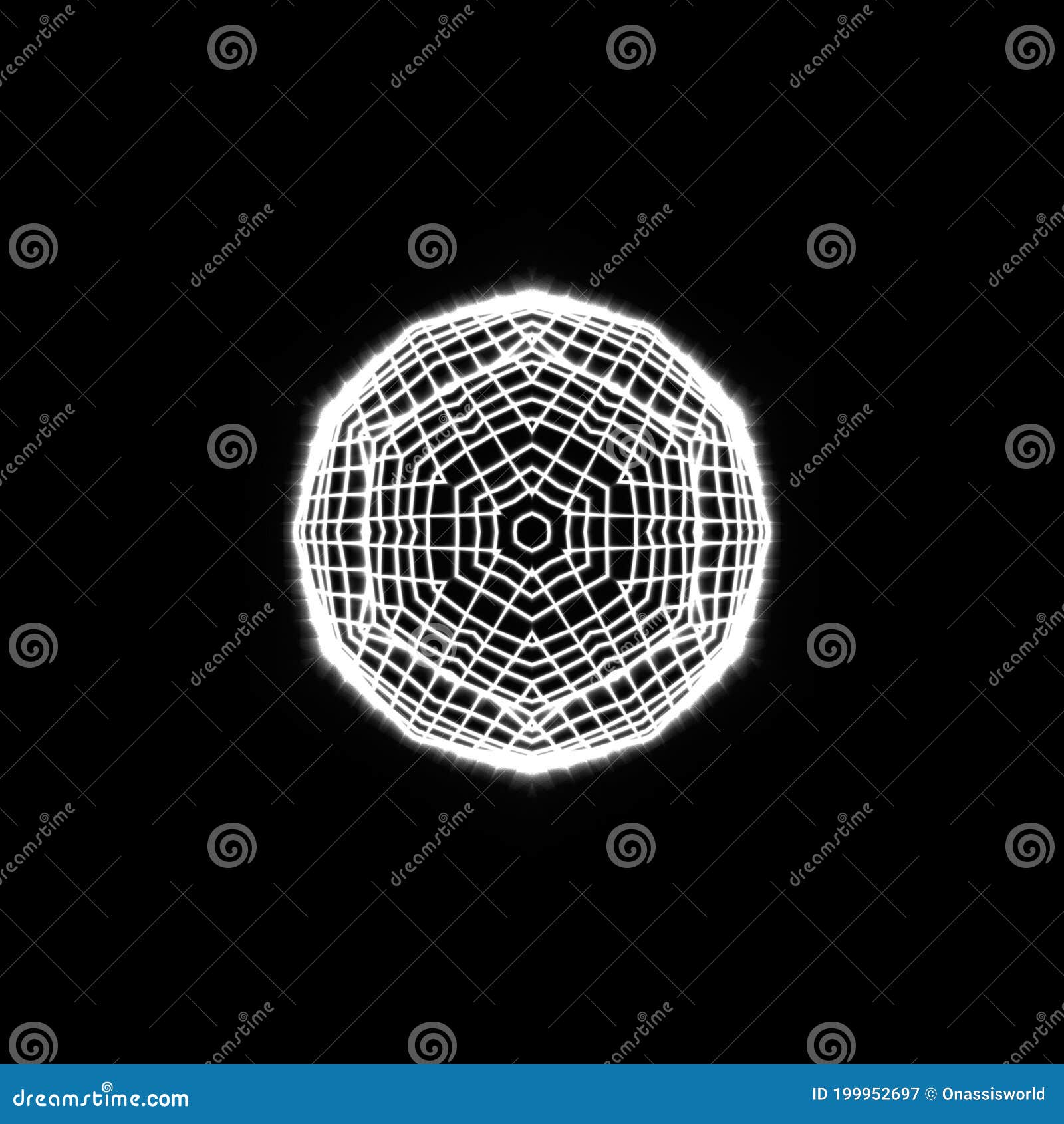 White Wire Frame on Black Background Stock Illustration - Illustration ...