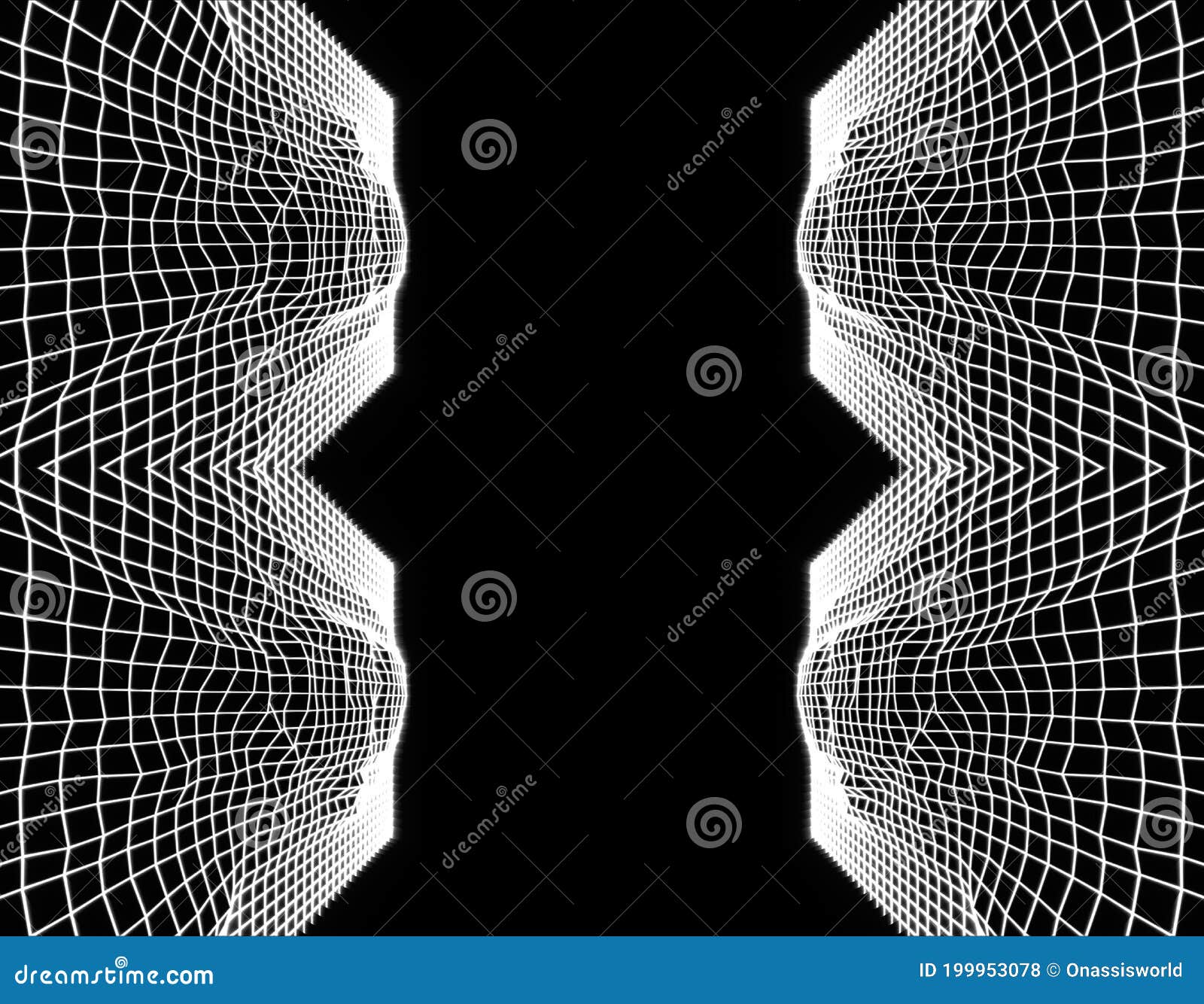 White Wire Frame on Black Background Stock Illustration - Illustration ...