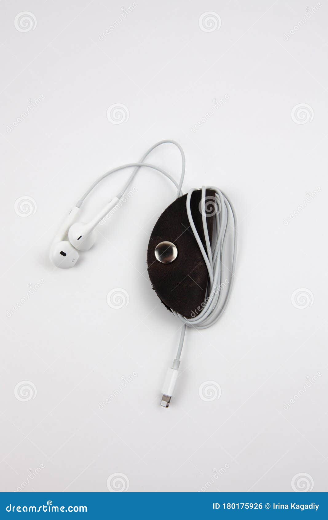White Wired Headphones on a White Background. Stock Photo - Image of ...