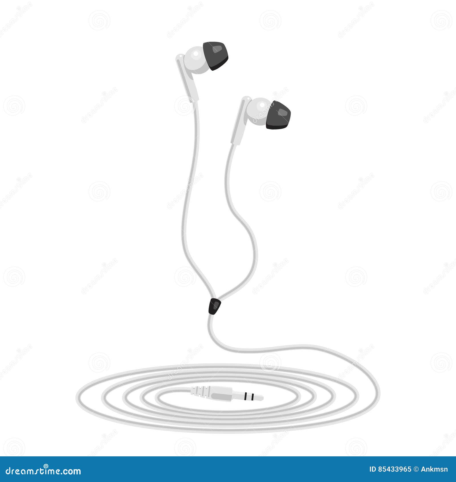 White wired headphones stock vector. Illustration of listen - 85433965