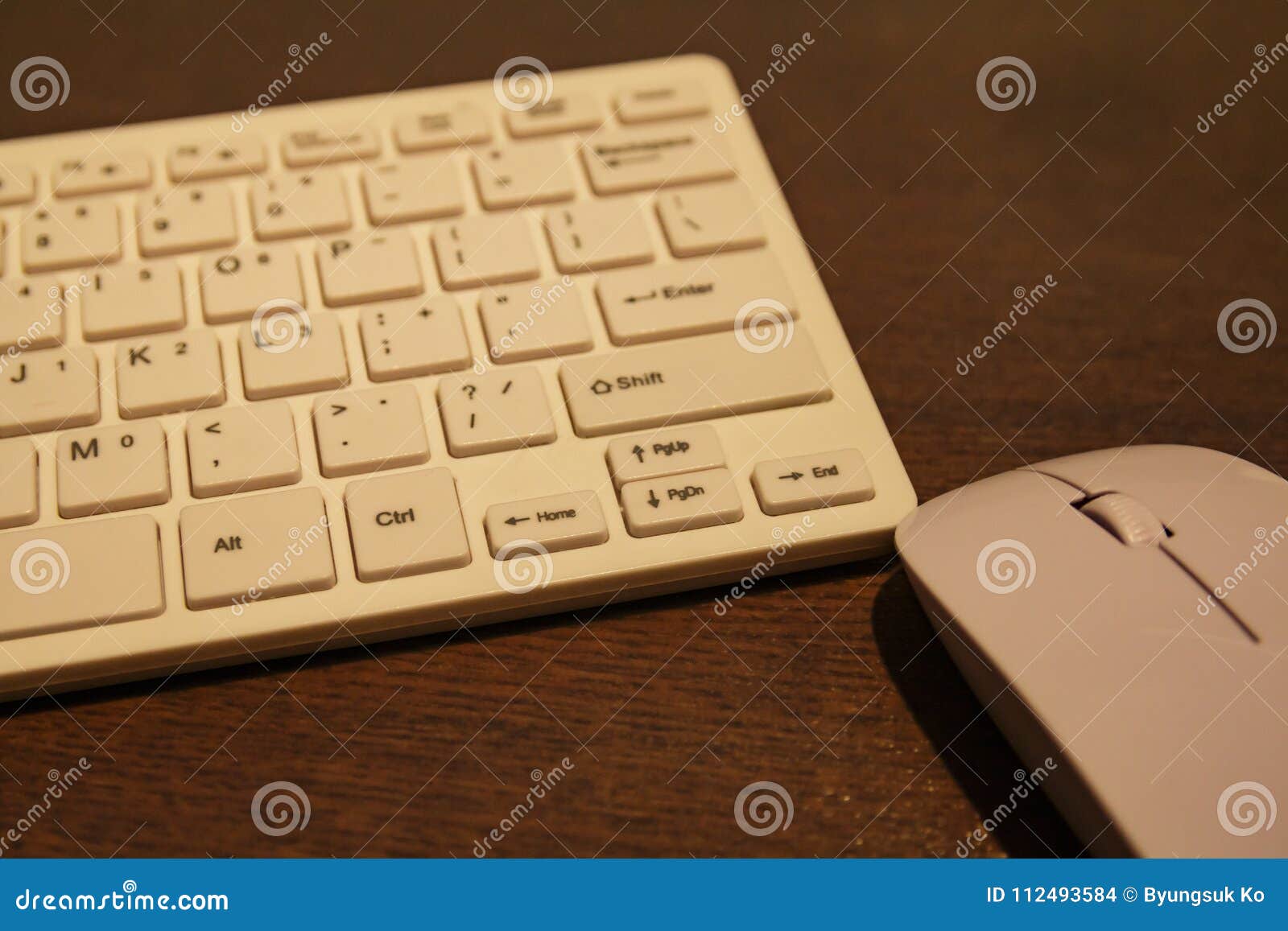 White Wireless Mouse and Keyboard Stock Photo - Image of workspace ...