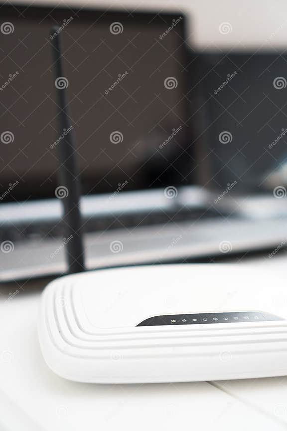 White wireless router stock photo. Image of cable, access - 137201316