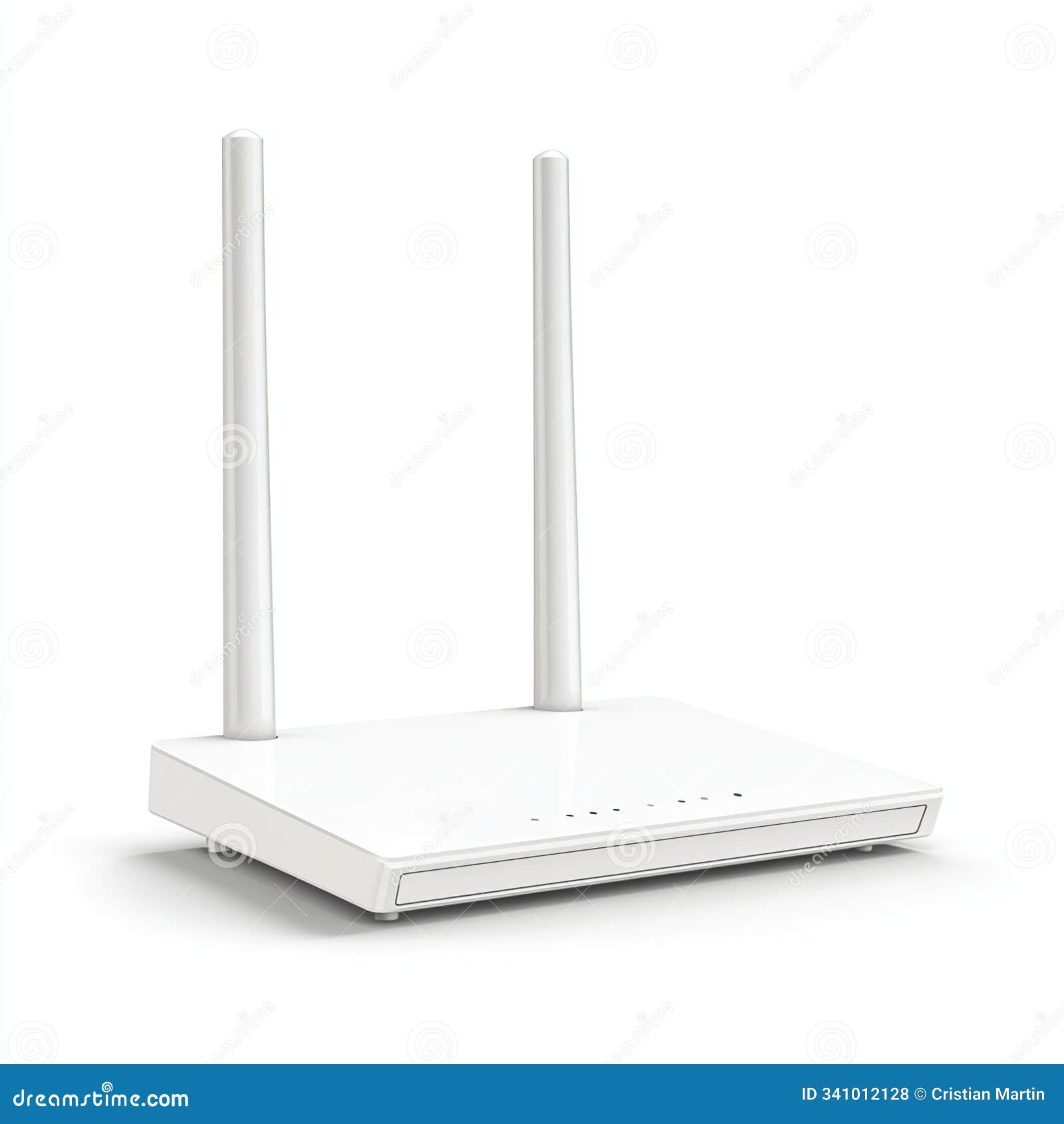 A White Wireless Router with Two Antennas Stock Illustration ...