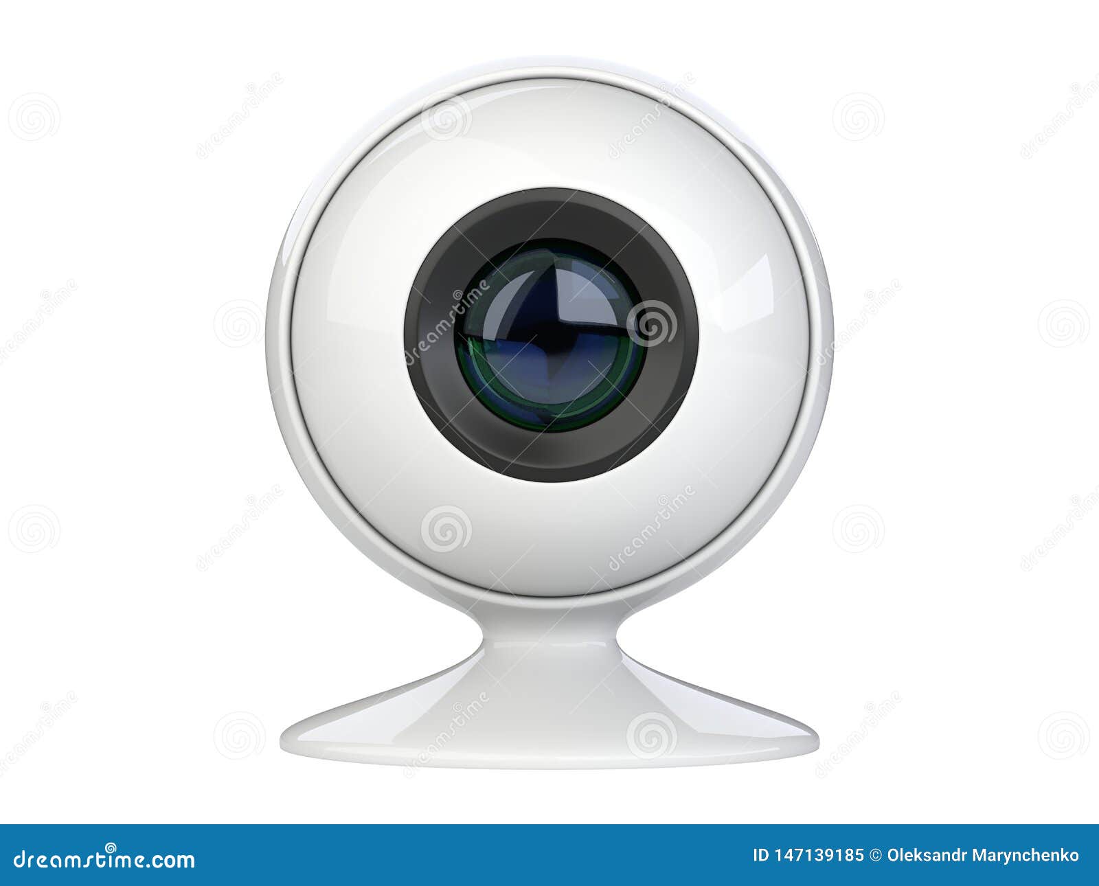 White Wireless Security Surveillance Camera - Ball Shaped Stock ...