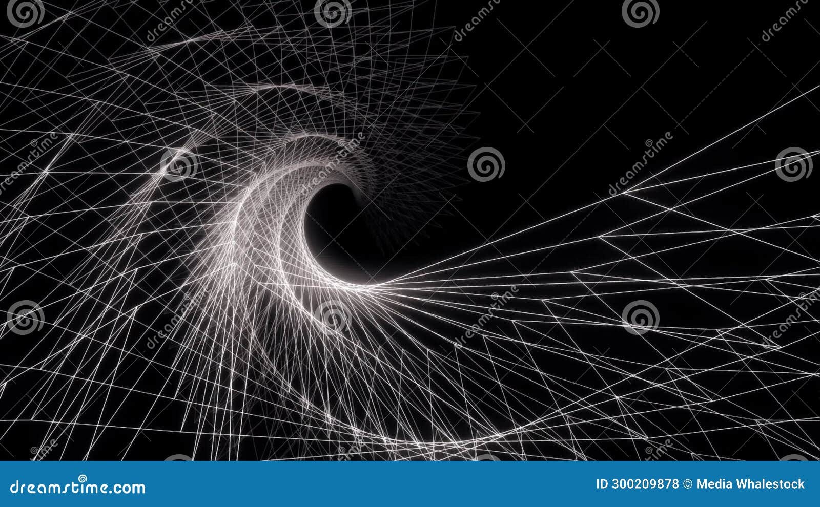 White Wires with Rays of Light Rotating. Animation of Dynamic Motion on ...