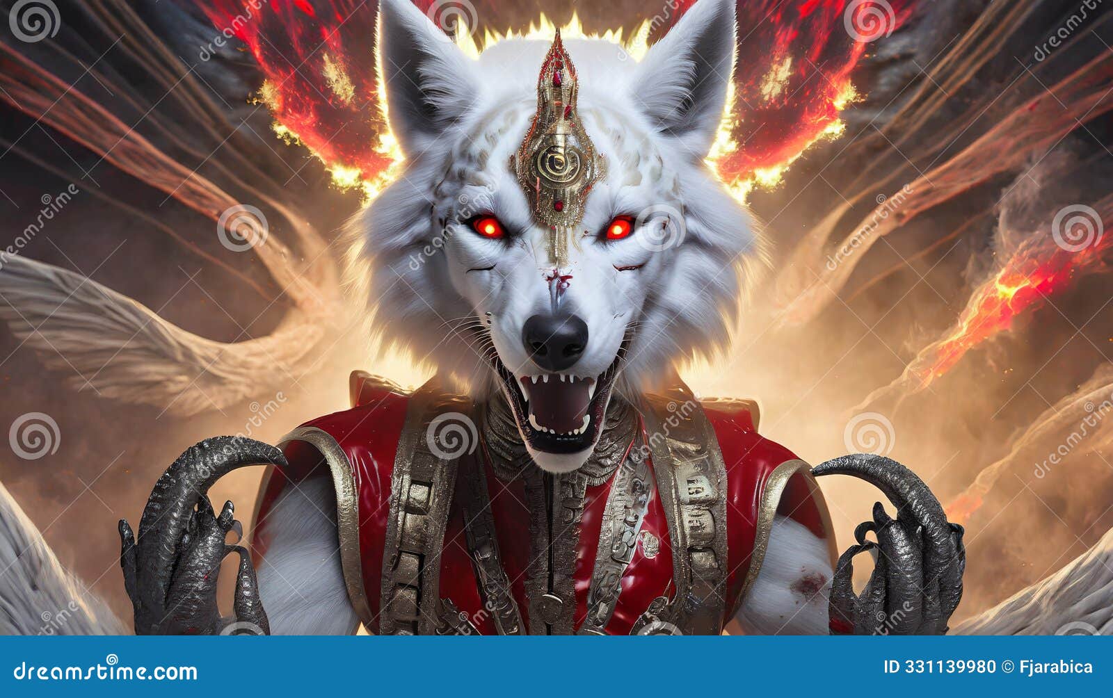 Wolf In Armor, Made Of Enchanted Metals And Engraved With Ancient Runes ...