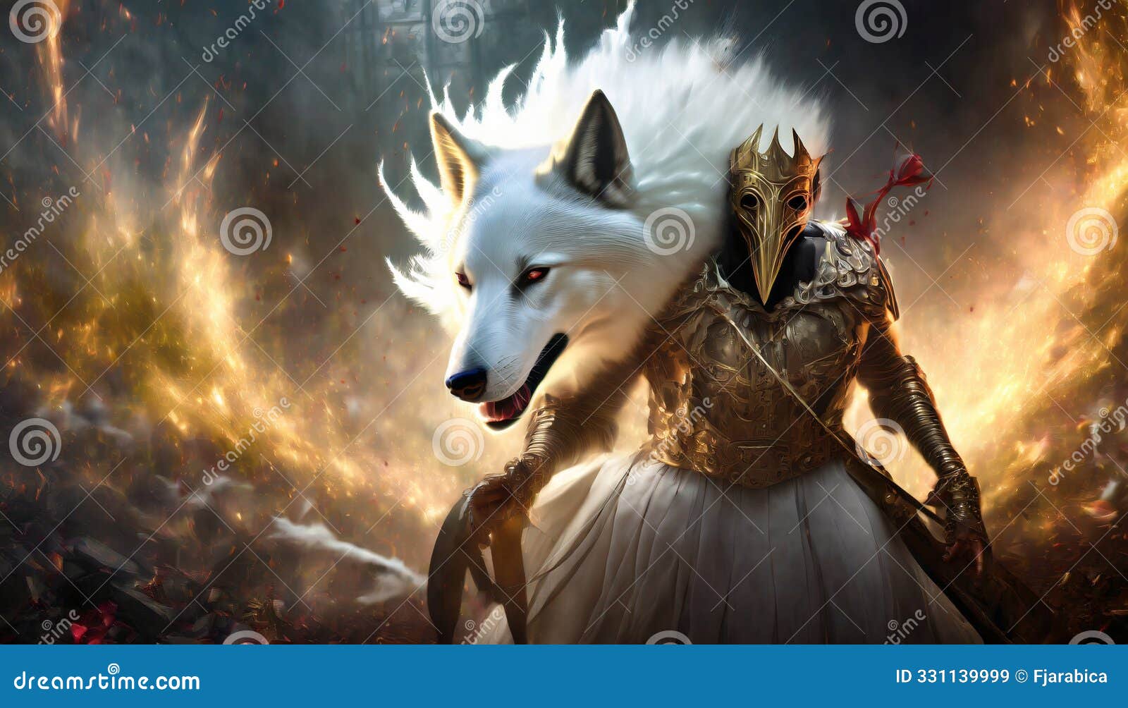 Wolf In Armor, Made Of Enchanted Metals And Engraved With Ancient Runes ...