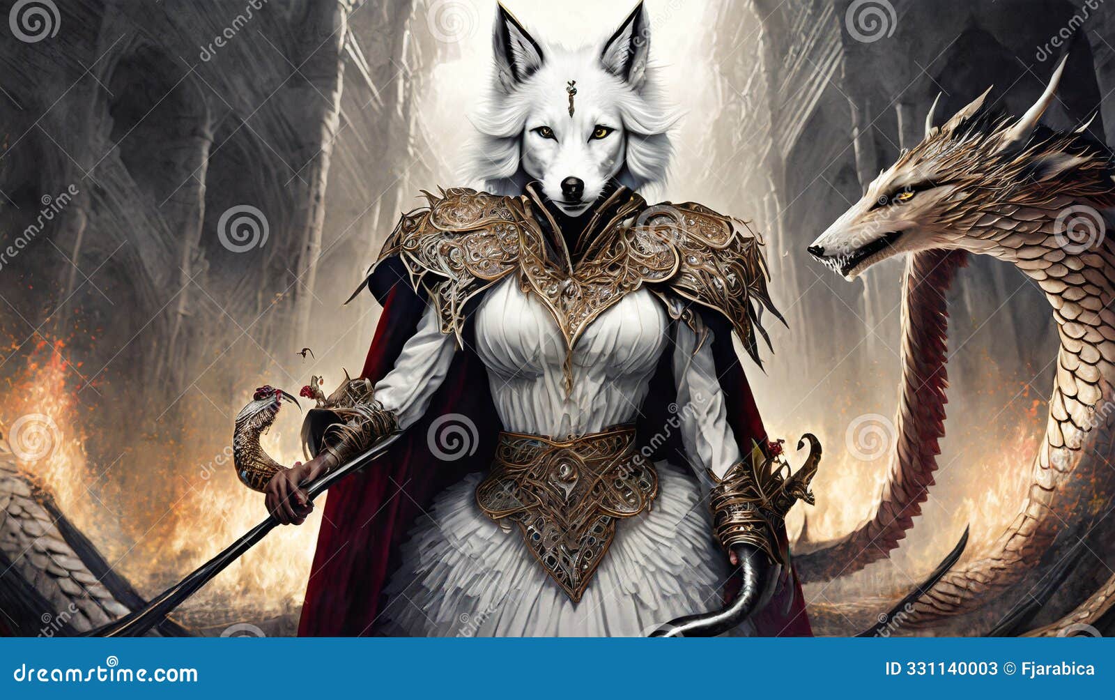 Wolf In Armor, Made Of Enchanted Metals And Engraved With Ancient Runes ...