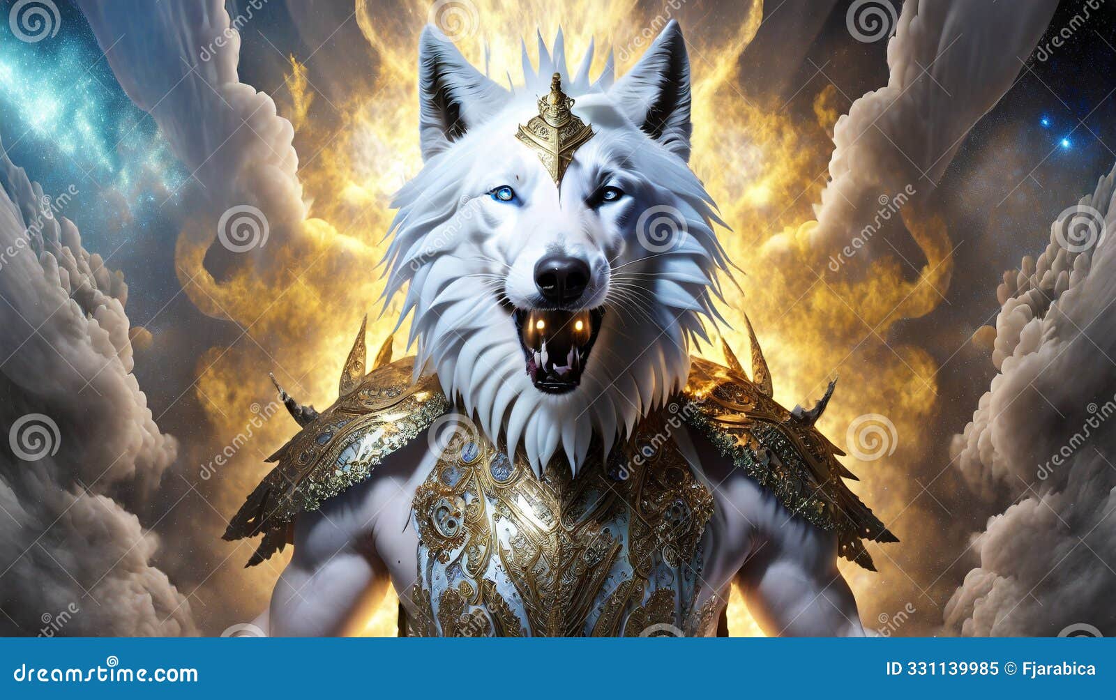 Wolf In Armor, Made Of Enchanted Metals And Engraved With Ancient Runes ...