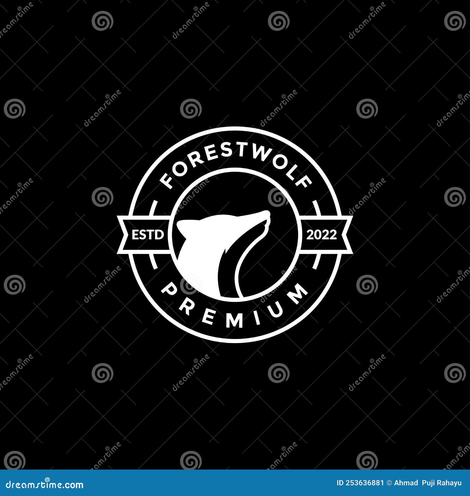 White Wolf Badge Vintage Logo Design Stock Vector - Illustration of ...