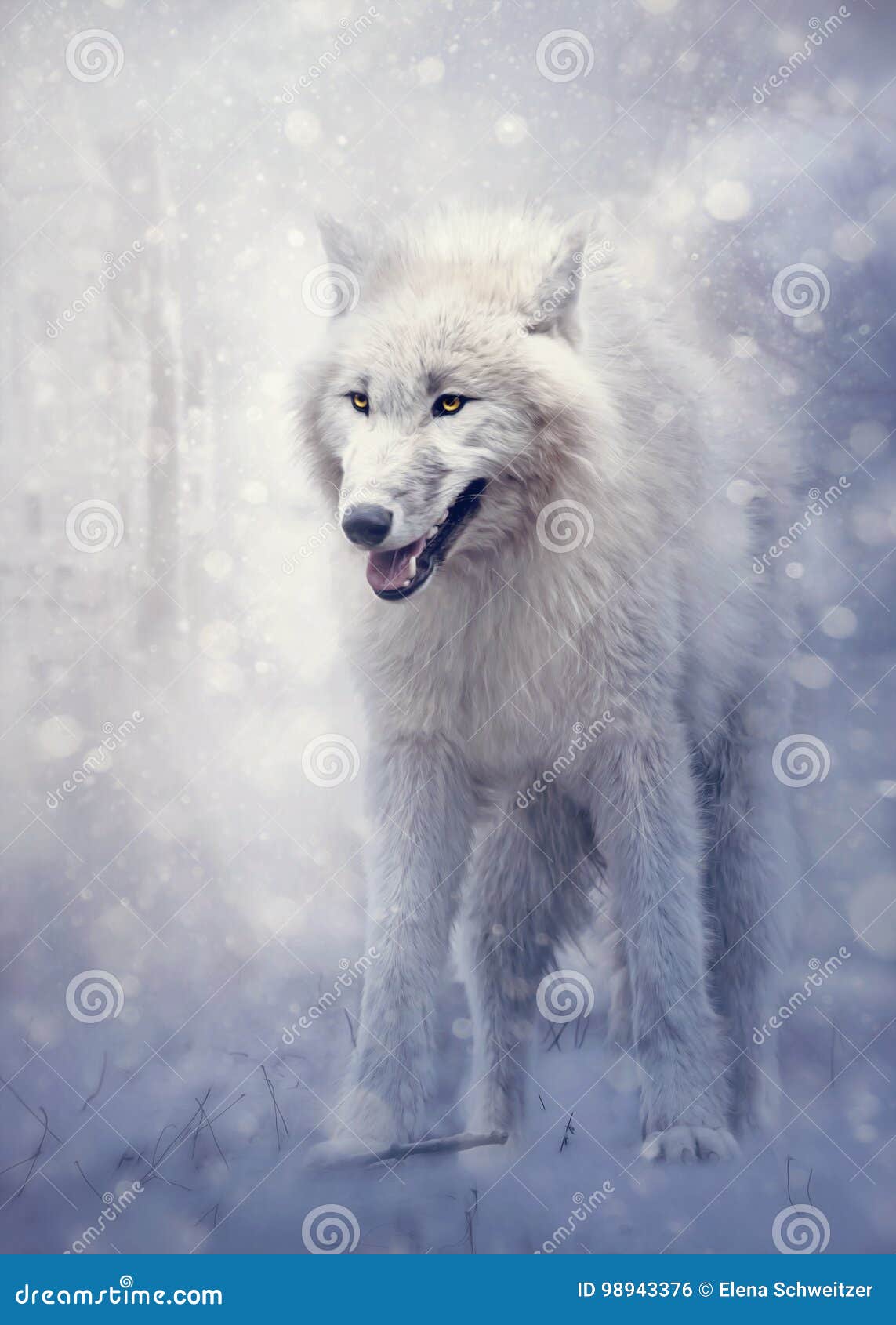 White wolf in the forest stock photo. Image of castle - 98943376