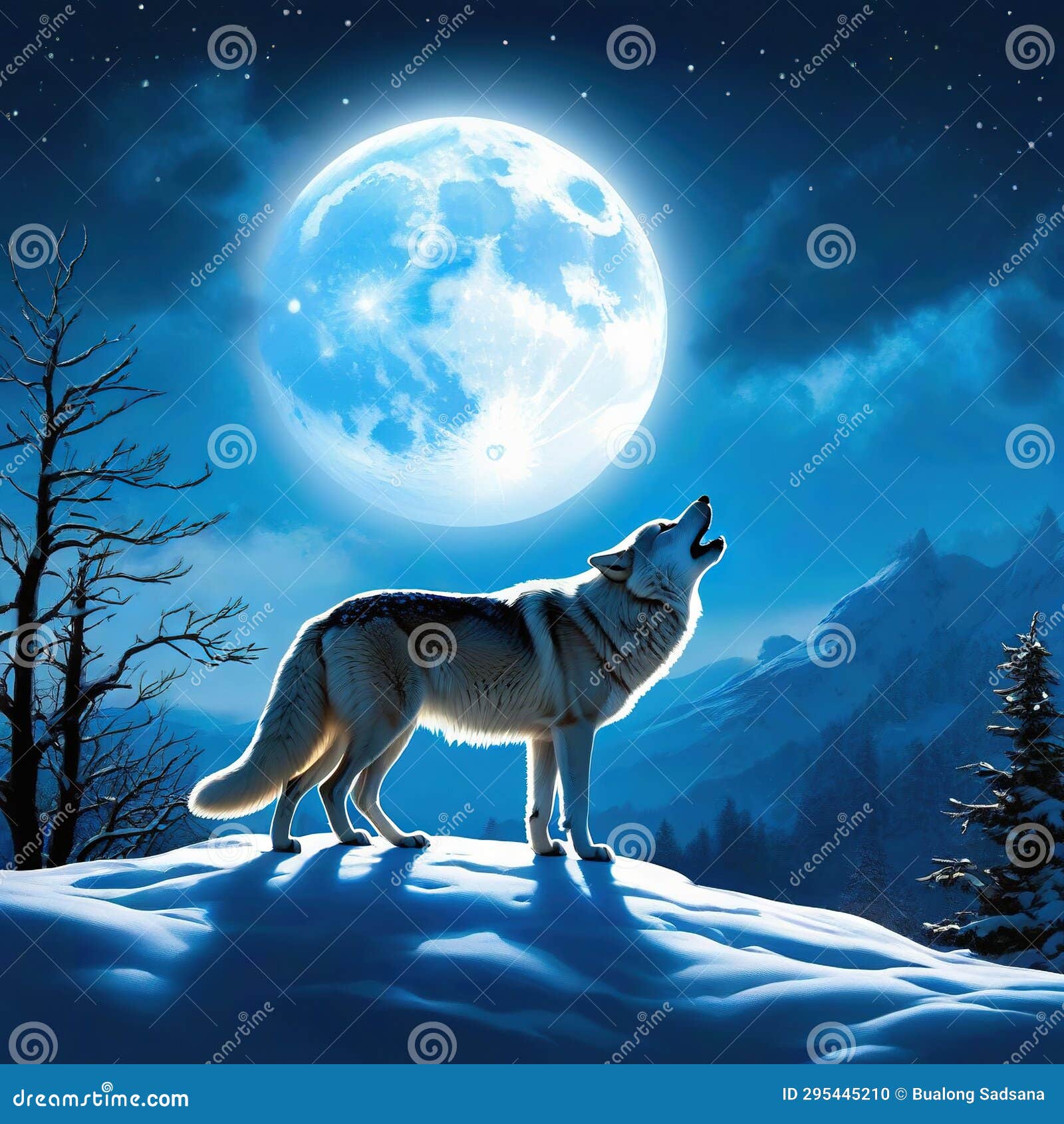 White wolf howling at the stock illustration. Illustration of mammal ...