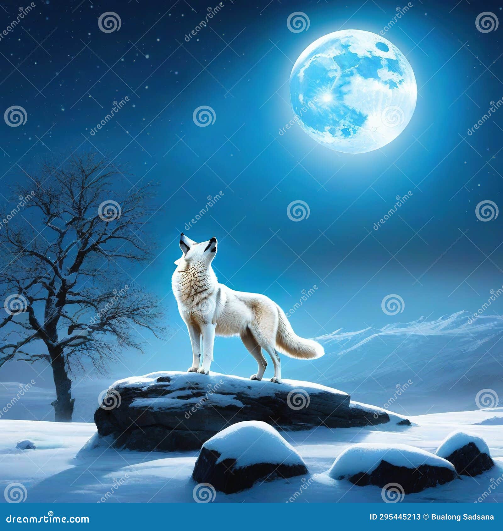 White wolf howling at the stock illustration. Illustration of ...