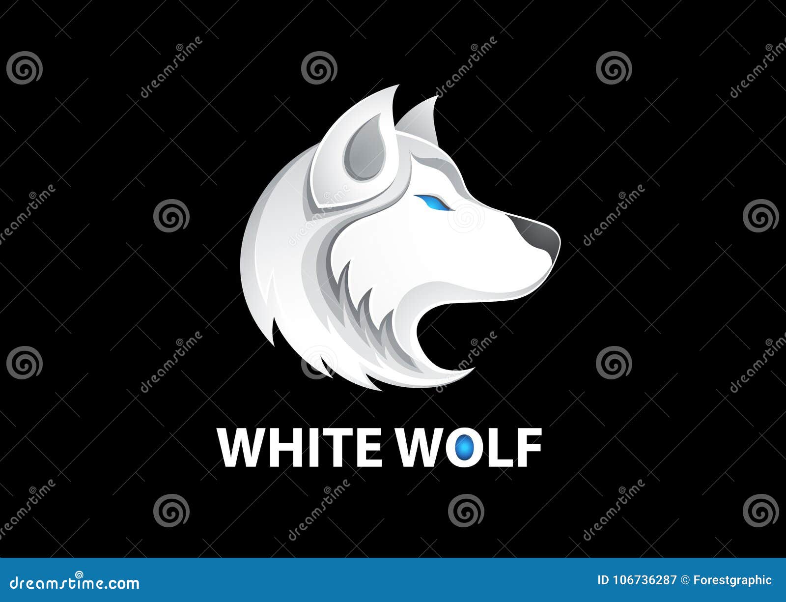 White Wolf Logo Vector Illustration Stock Vector - Illustration of ...