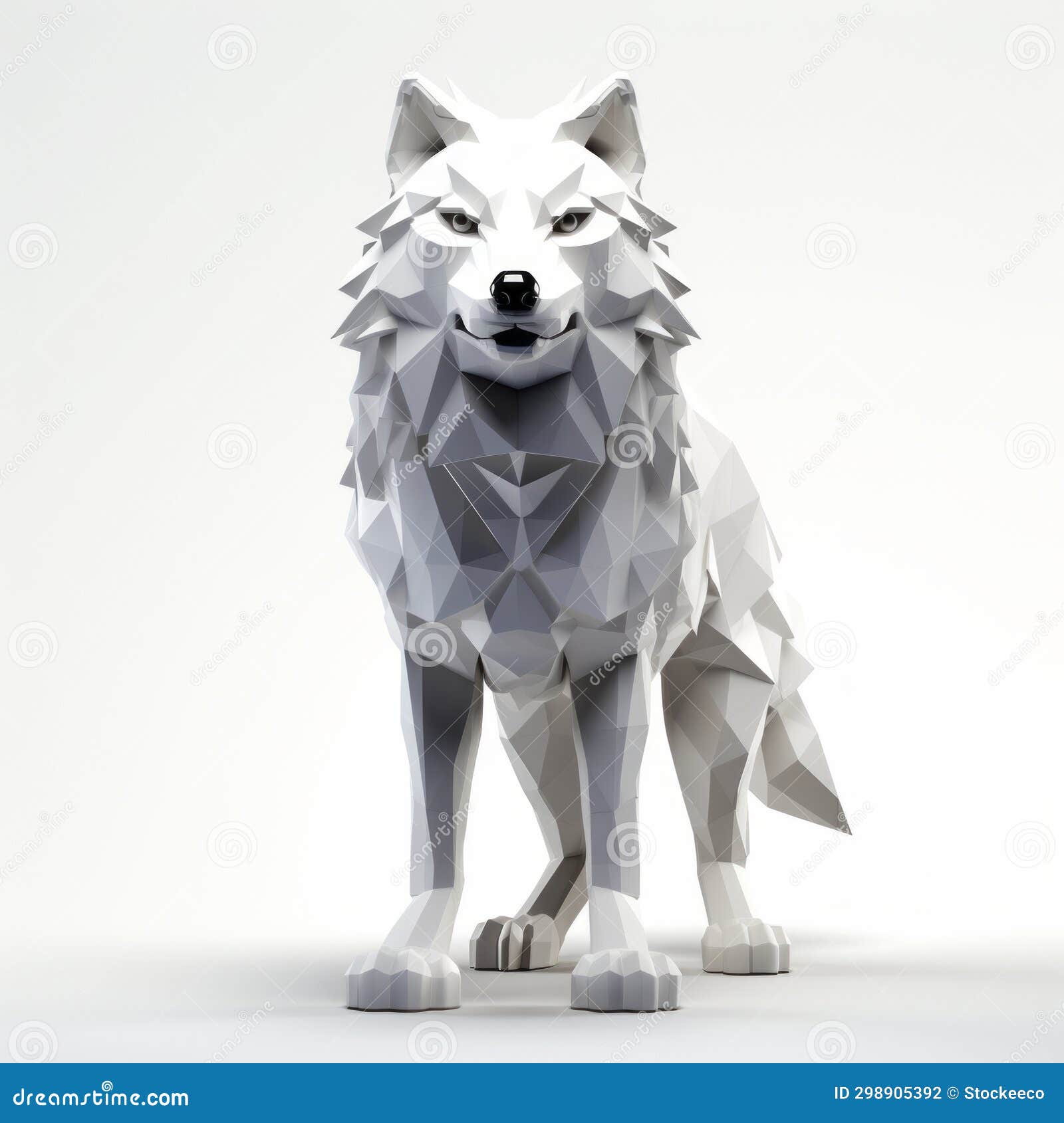 White Wolf Model Polygonal Preview with Low Depth of Field Stock ...