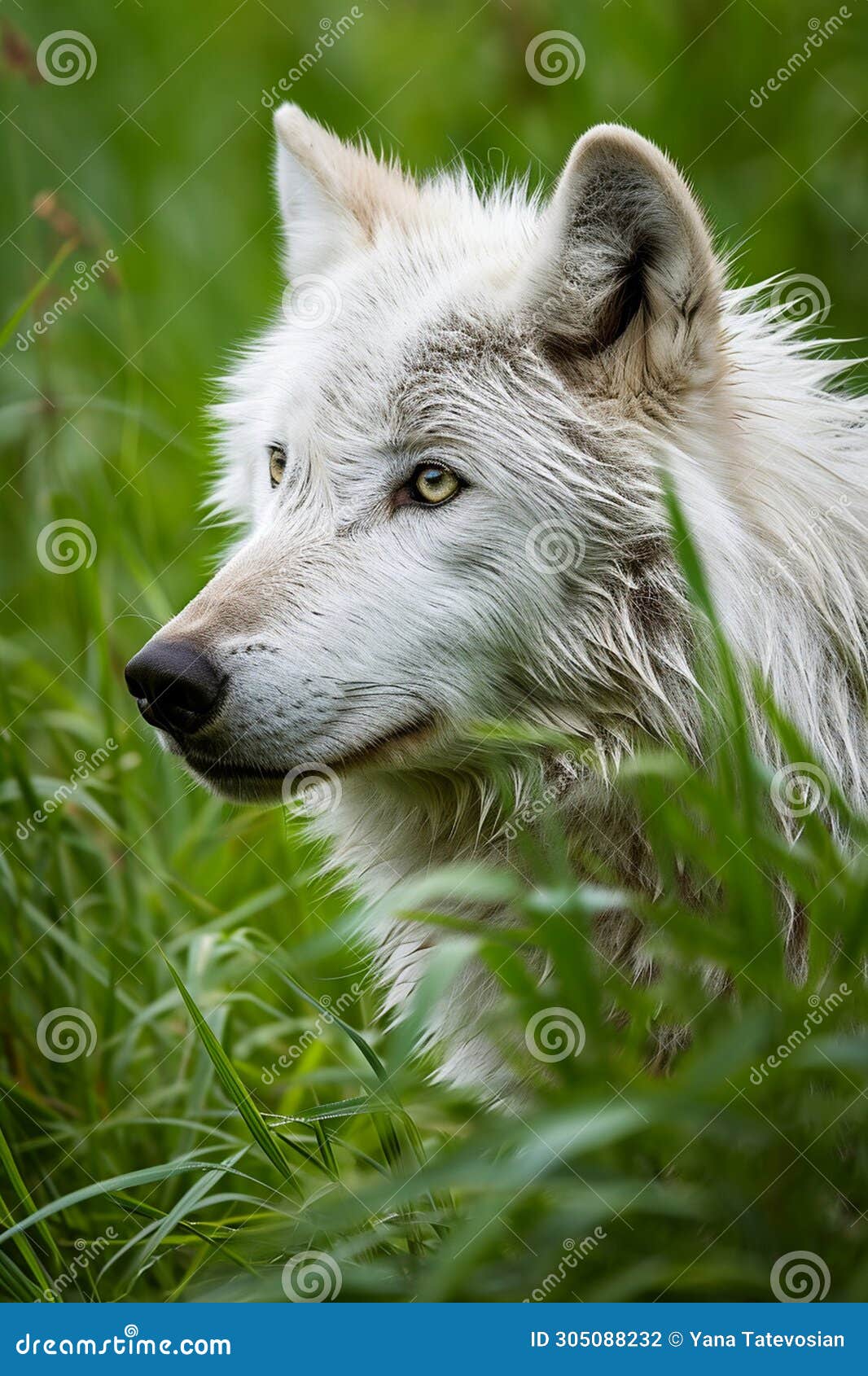 White Wolf in the Wild. Selective Focus Stock Photo - Image of stare ...