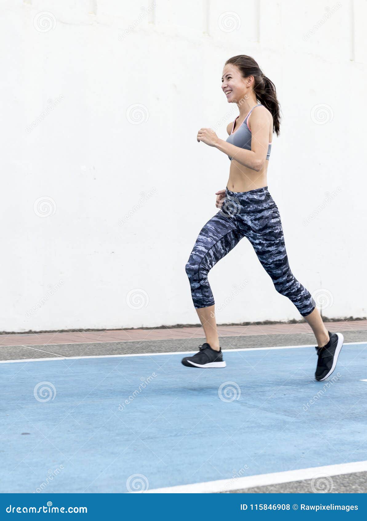 White Woman Running on Track Stock Photo - Image of runner, endurance ...