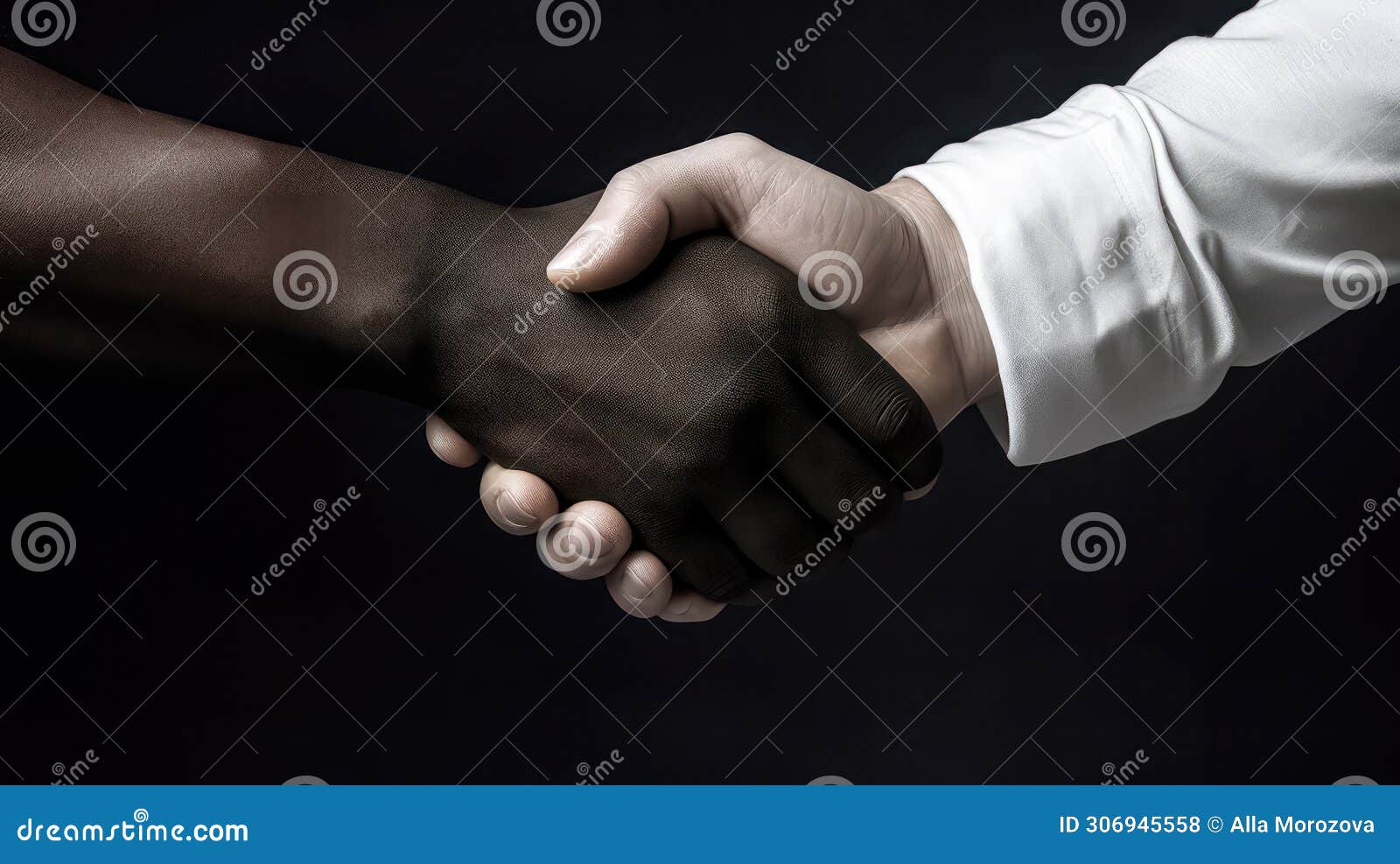 A White Womans Hand and a Black Mans Hand Clasped in a Handshake Stock ...