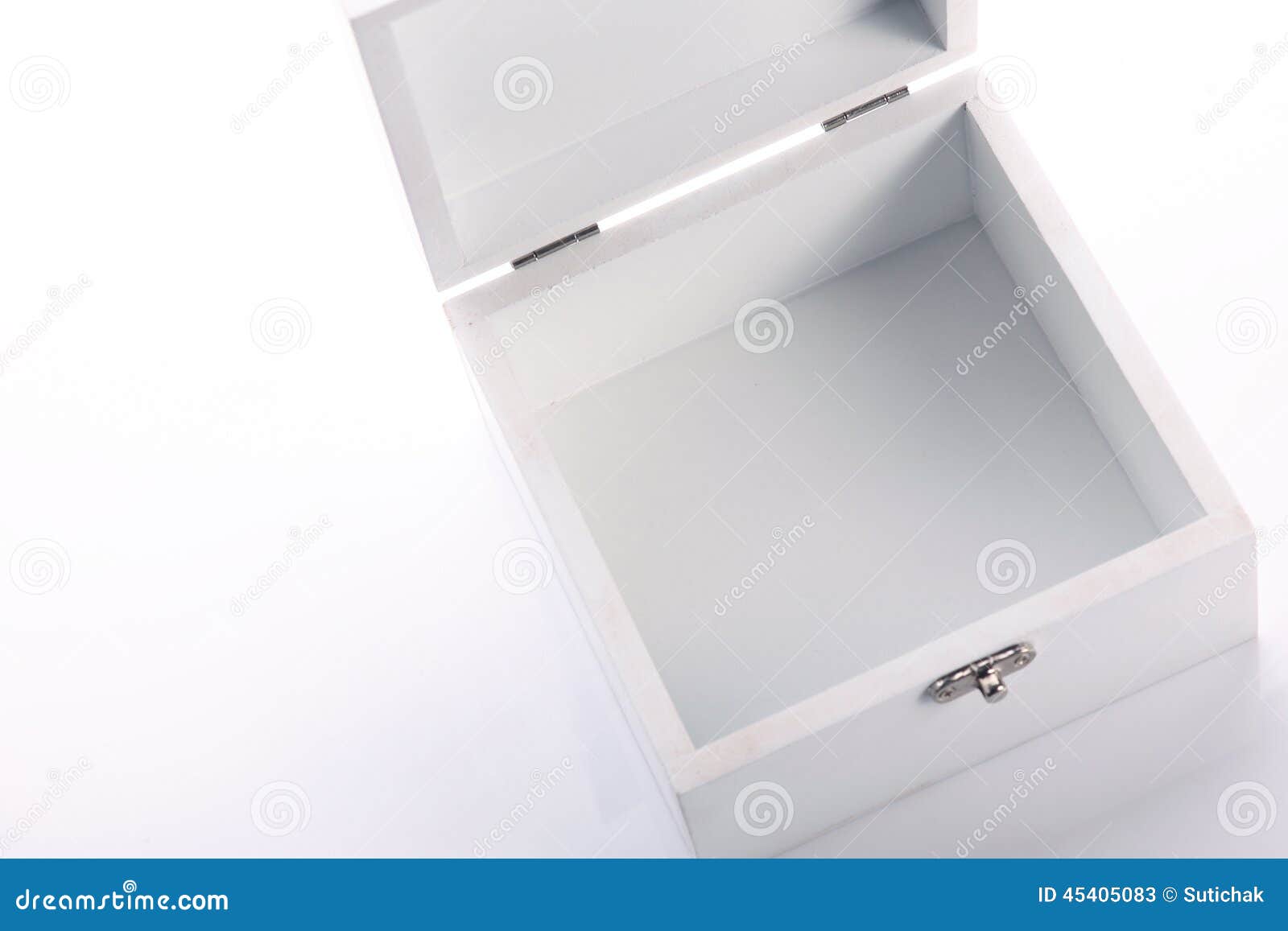 White Wood Box Open of the Product Stock Image - Image of collection ...