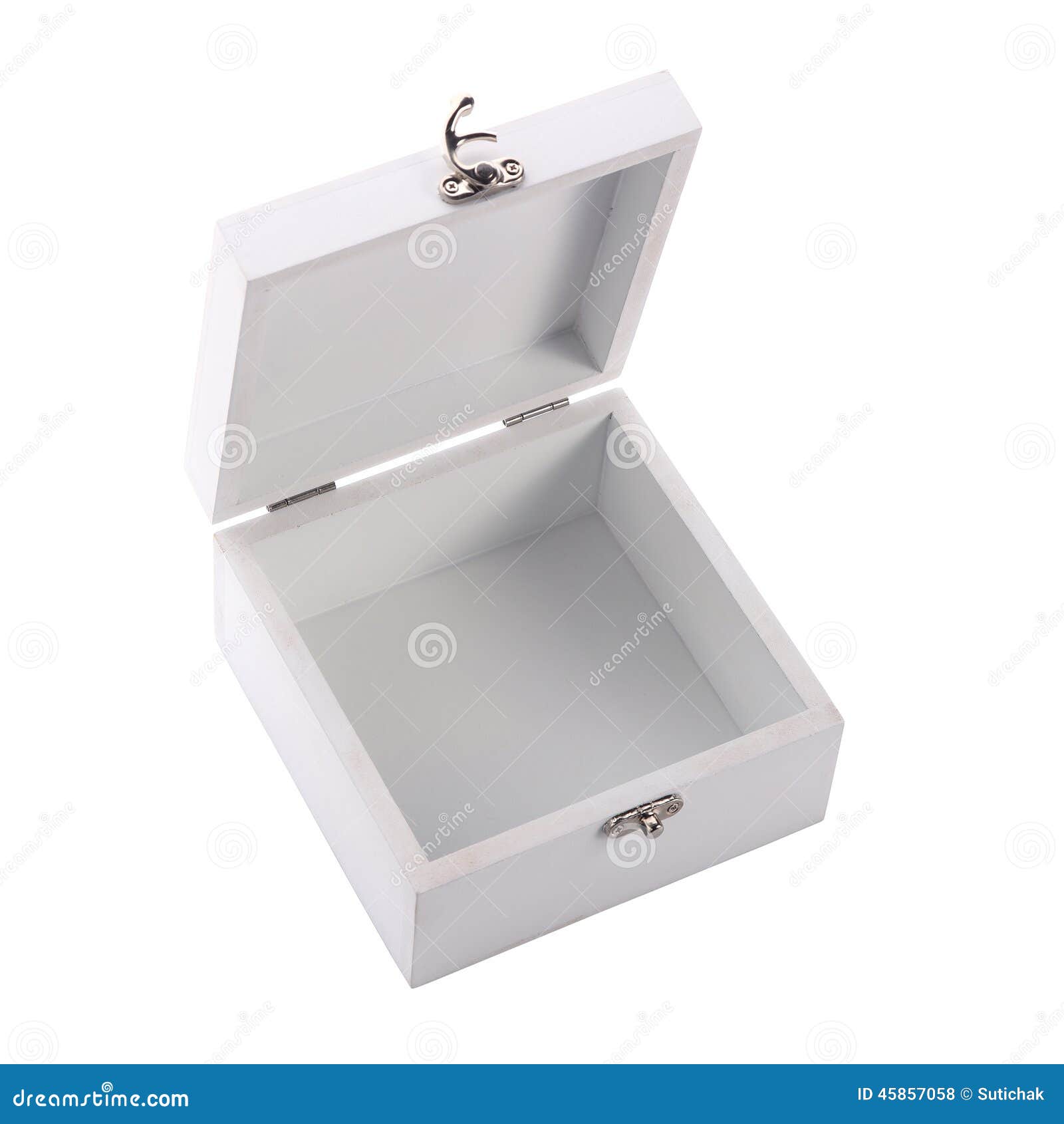 White Wood Box Open of the Product Stock Photo - Image of gift ...