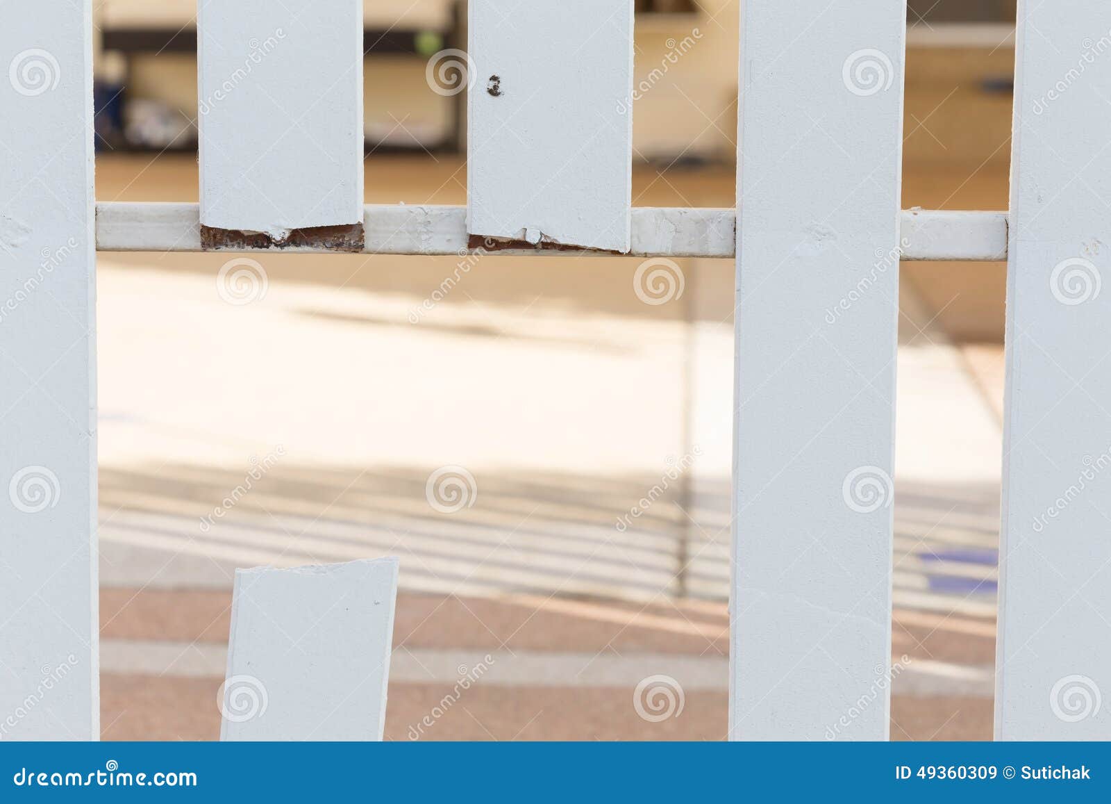 White wood fence of broken stock image. Image of gate - 49360309