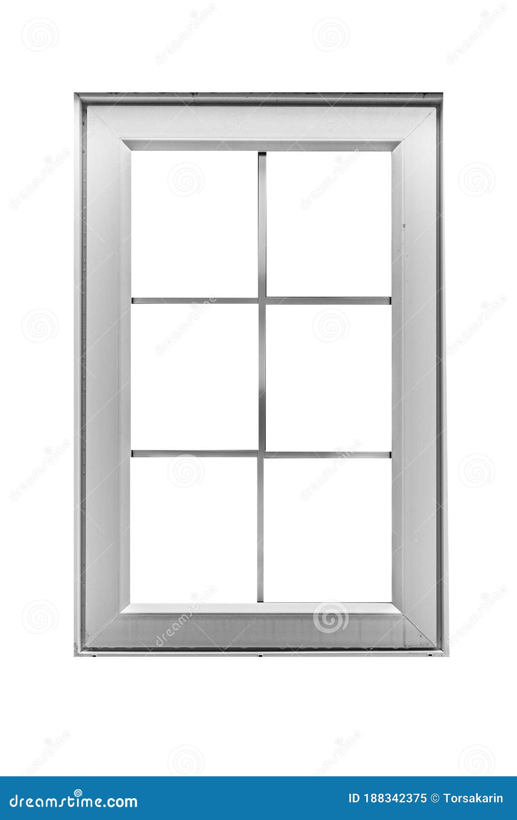 White Wood Window Frame Isolated Stock Image - Image of grid, interior ...