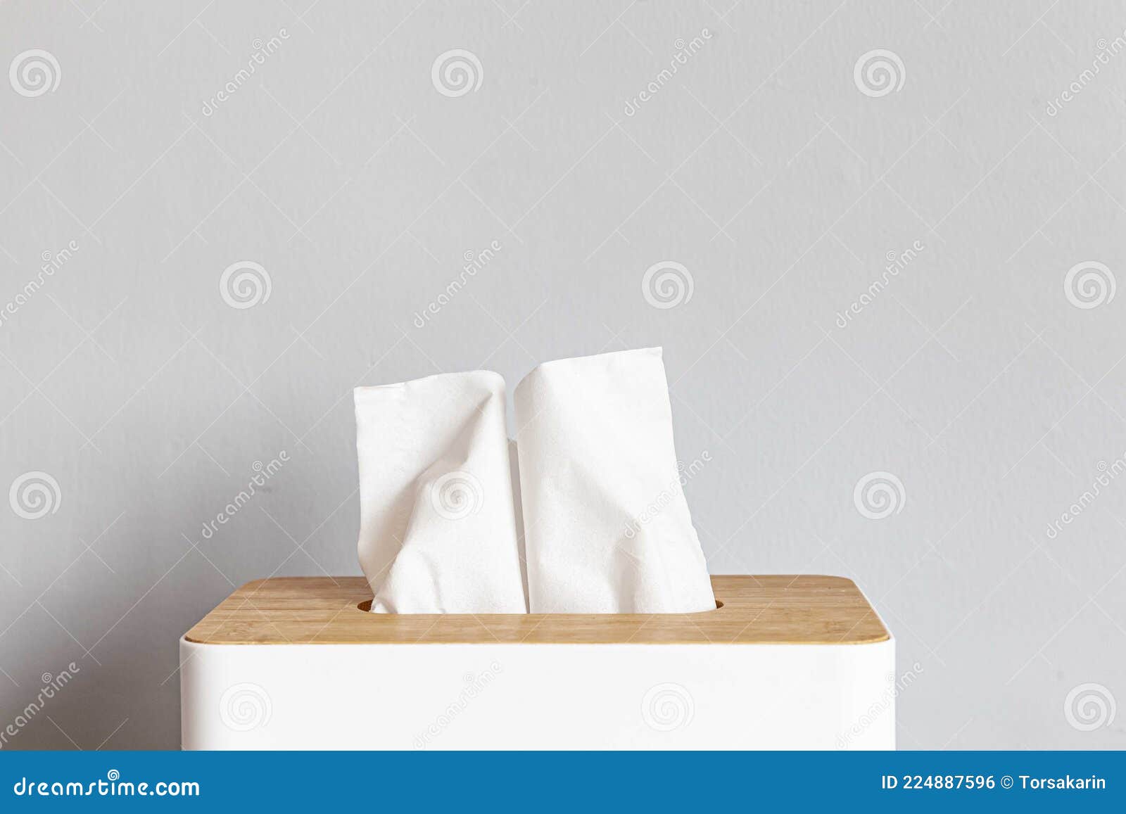 White Wooden Box for Tissue Paper Towels Stock Photo - Image of ...