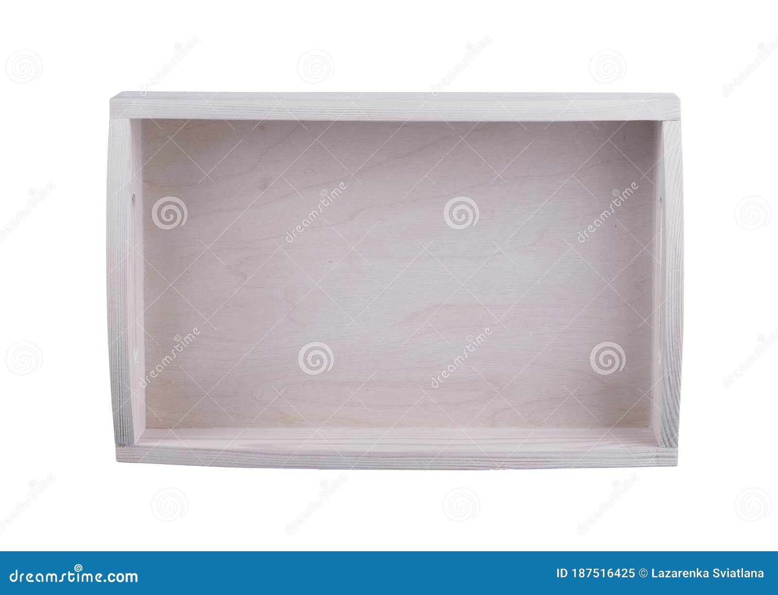 White Wooden Box Top View on a White Background Stock Image - Image of ...