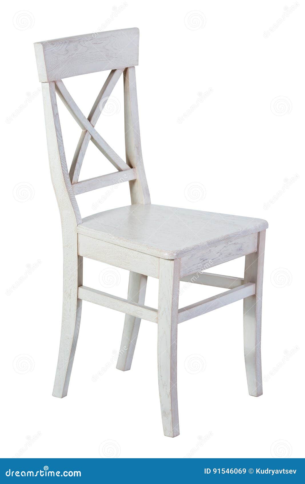 White Wooden Chair Isolated Stock Image - Image of wood, view: 91546069