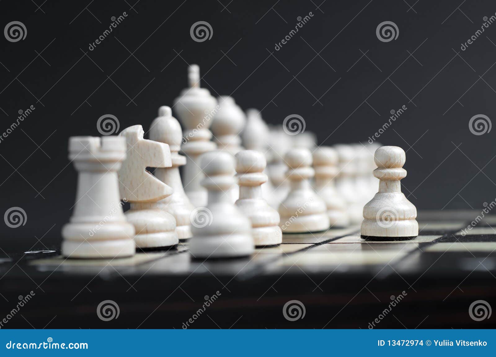 Wooden Chess Set, White Pawn On Board. Royalty-Free Stock Photography ...