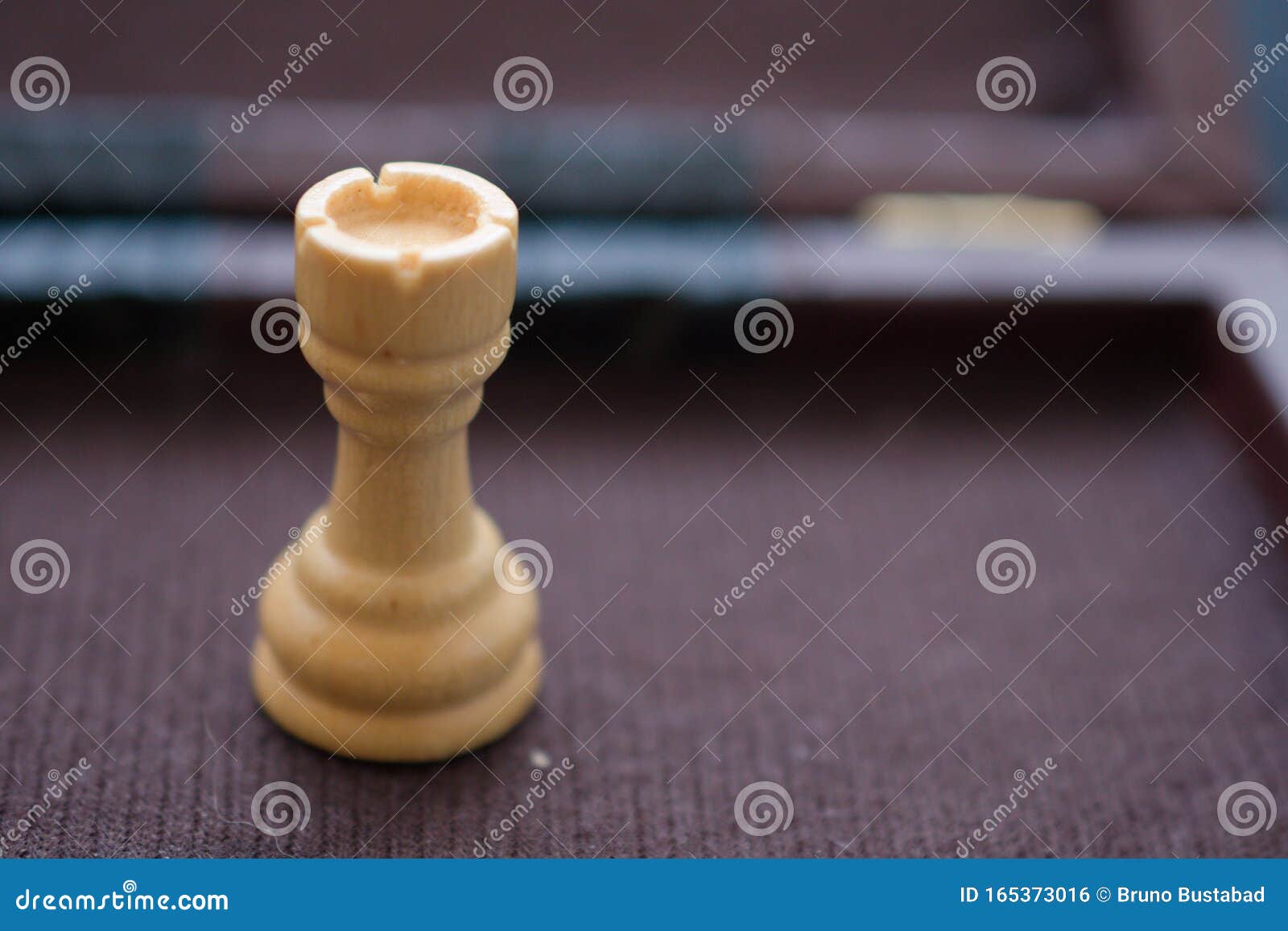 White, Wooden Chess Tower Piece in a Vintage Box Stock Photo - Image of ...