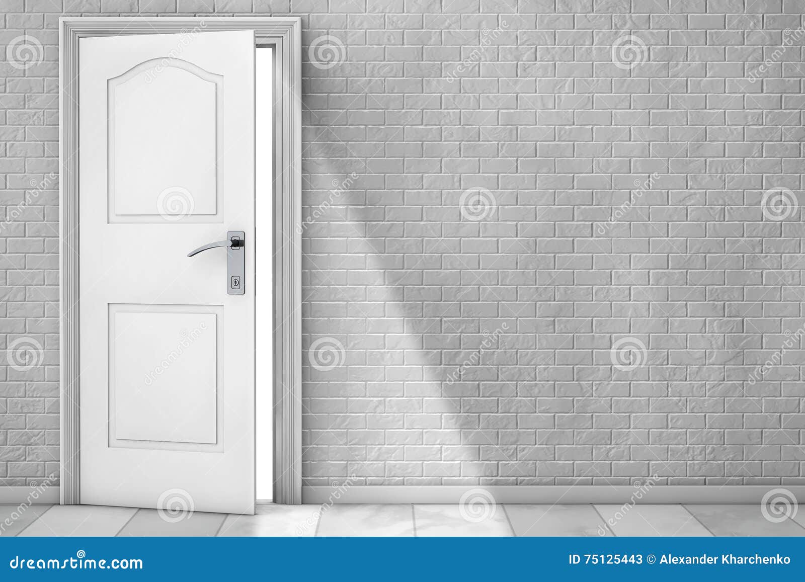 White Wooden Door. 3d Rendering Stock Illustration - Illustration of ...