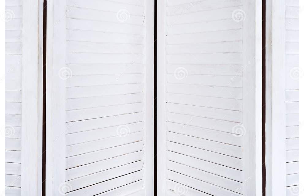 White Wooden Screen for Changing Clothes with a Texture for the ...