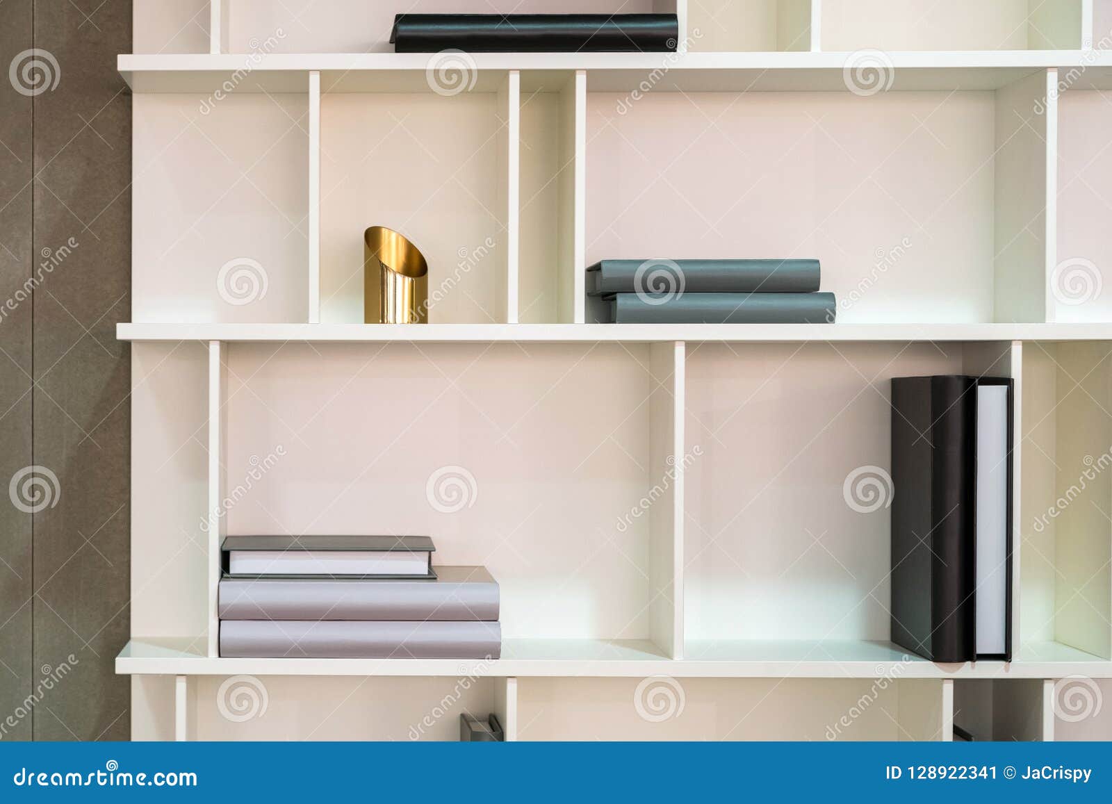 White Wooden Shelf Indoor with Different Home Related Objects. B Stock ...