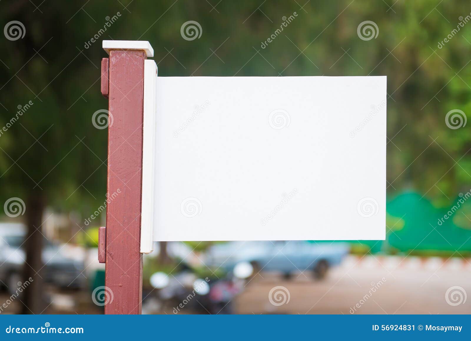 White Wooden Sign Board On Nature Background Royalty-Free Stock ...