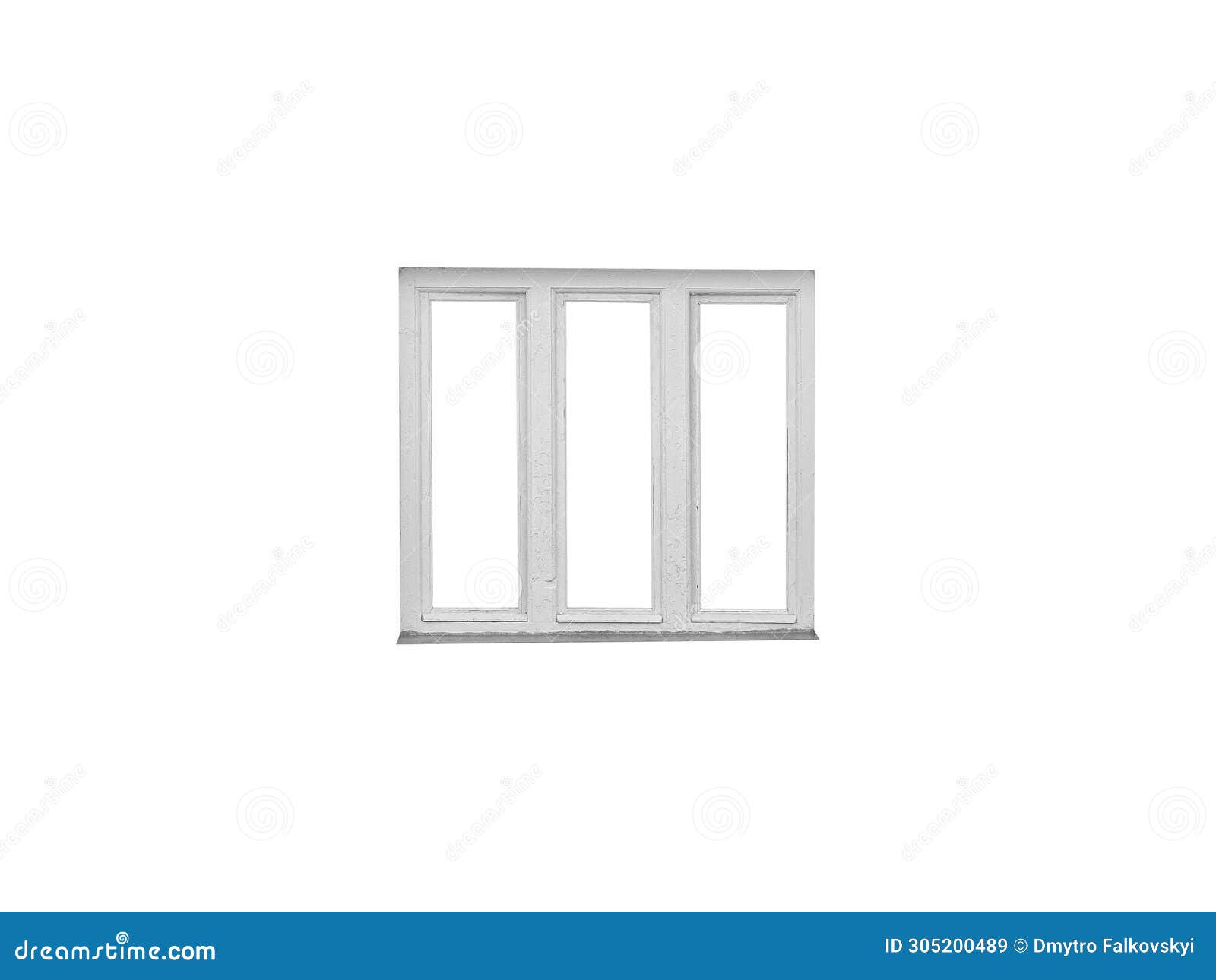 White Wooden Triple Door Window Isolated on White Background Stock ...
