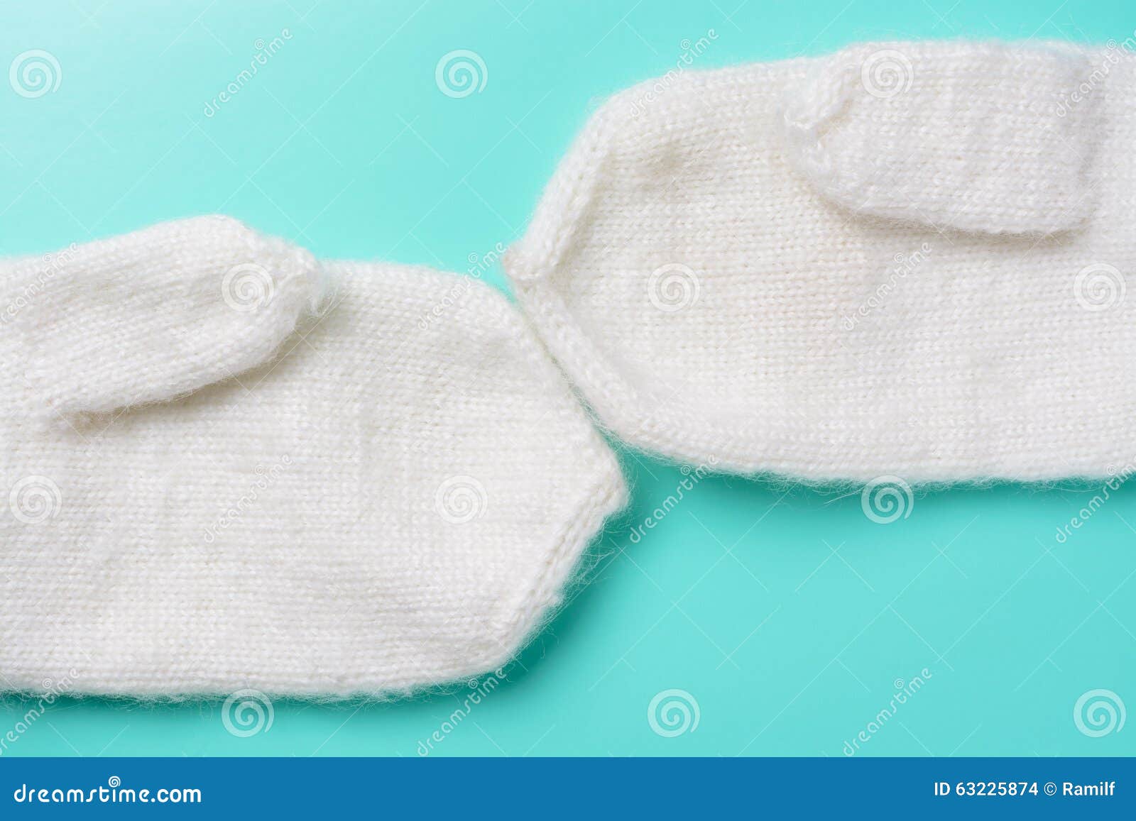 White woolen mittens stock photo. Image of soft, season - 63225874