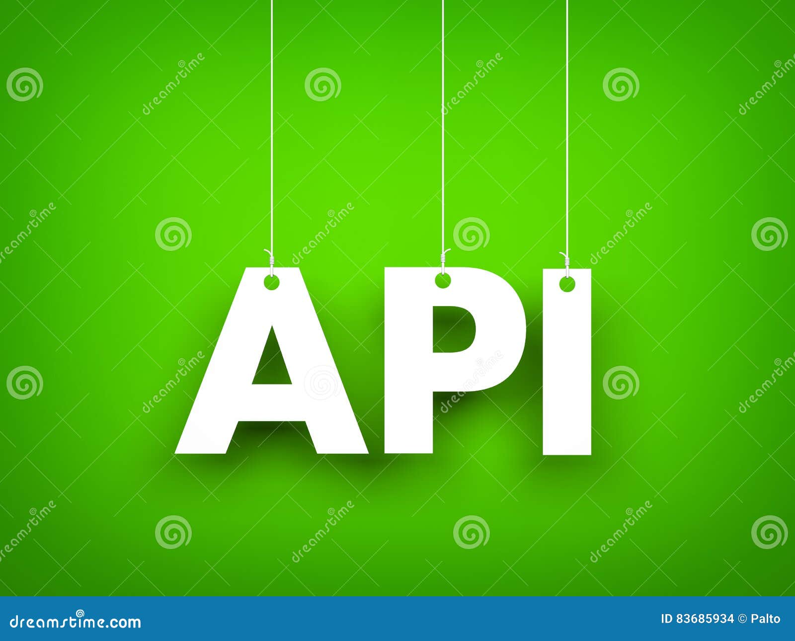 White Word API on Green Background. New Year Illustration Stock ...