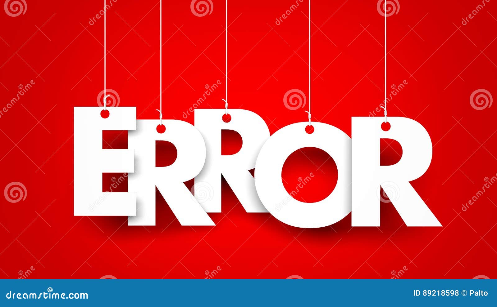 White Word ERROR Suspended by Ropes on Orange Background Stock ...