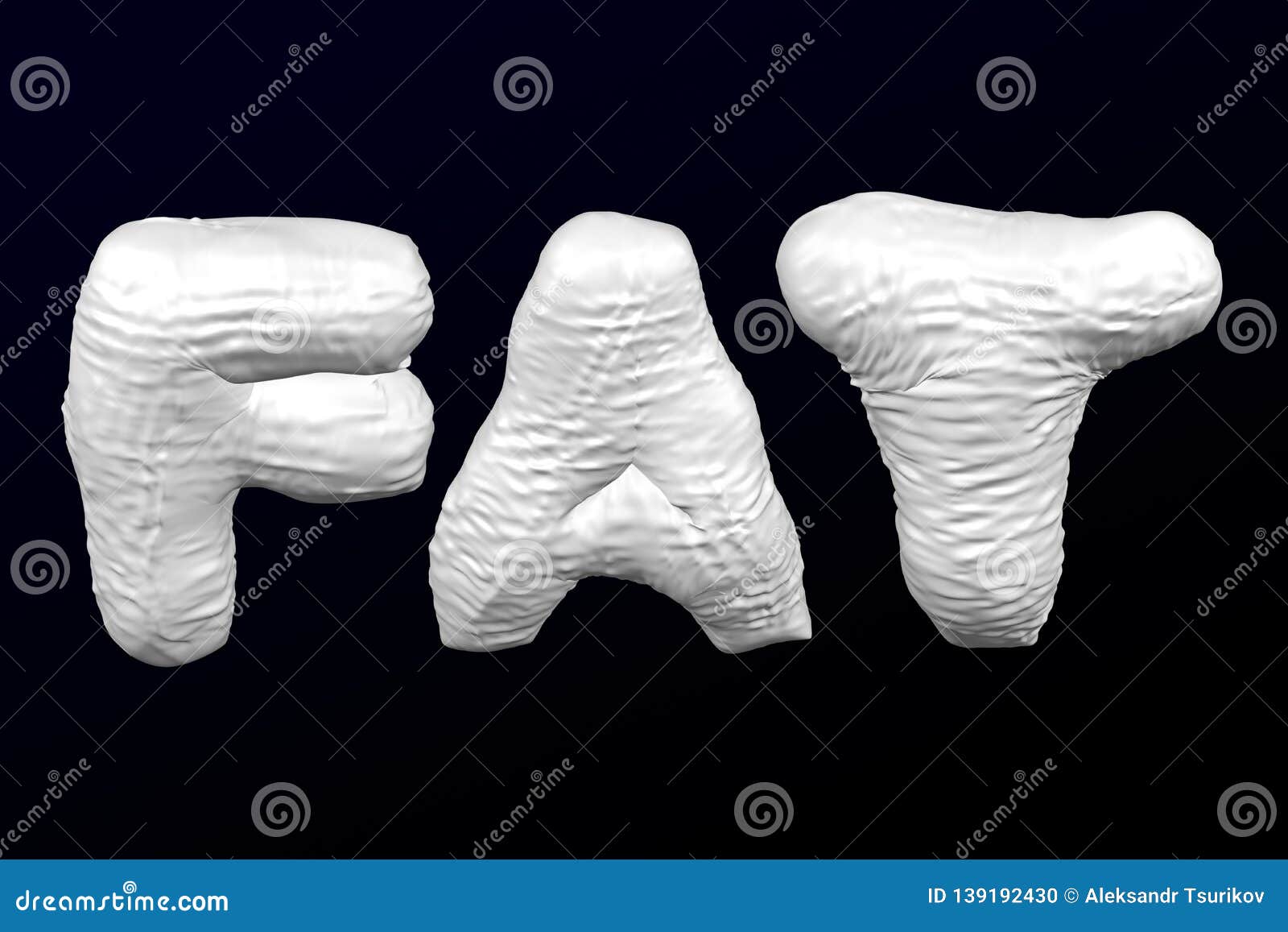 White Word - Fat. 3D Rendering Stock Illustration - Illustration of ...