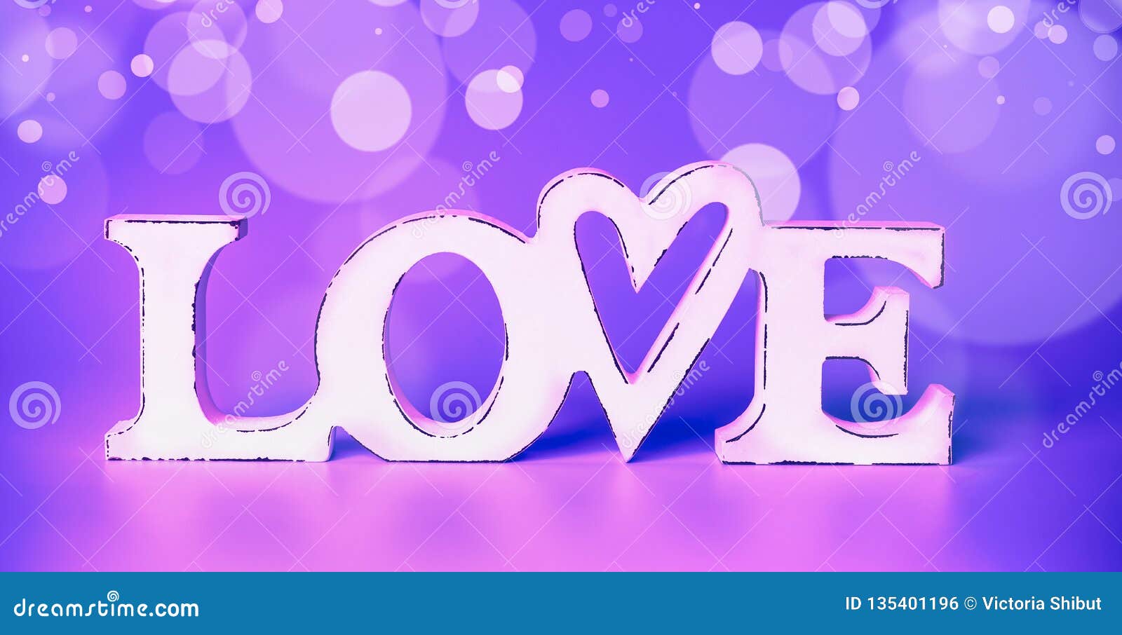 White Word Love at Neon Color Bokeh Background Stock Photo - Image of ...