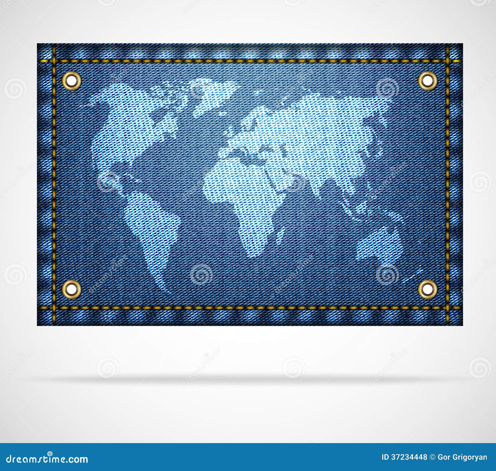World Map With Jeans Texture Royalty-Free Illustration | CartoonDealer ...