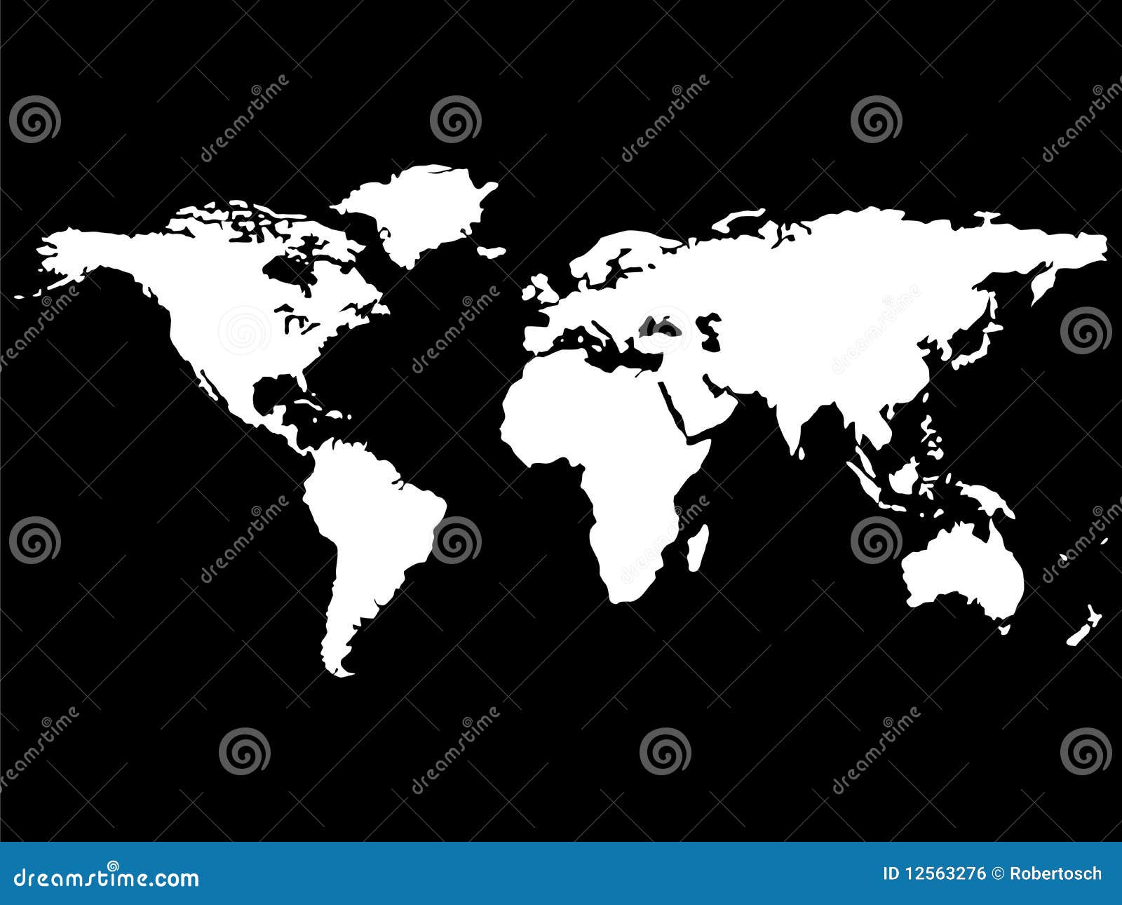 White World Map Isolated on Black Background Stock Vector ...
