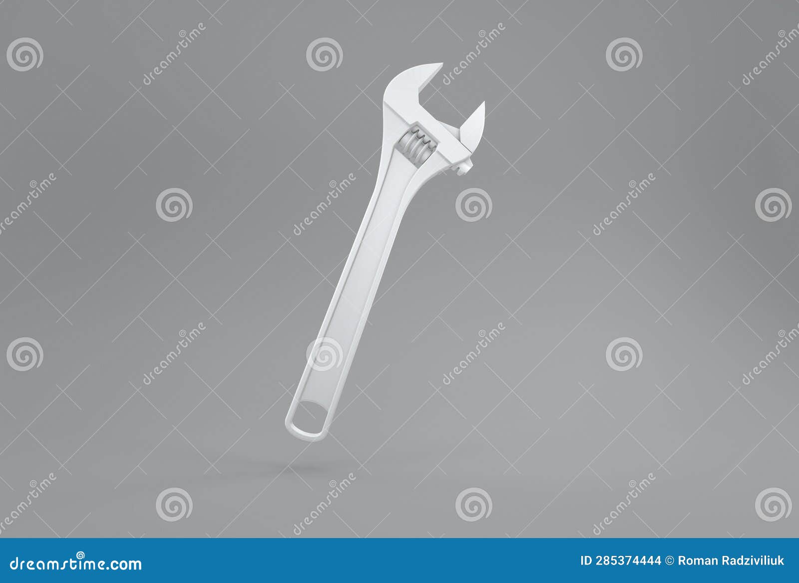 White Wrench on a Gray Studio Background. Minimal Concept Stock ...
