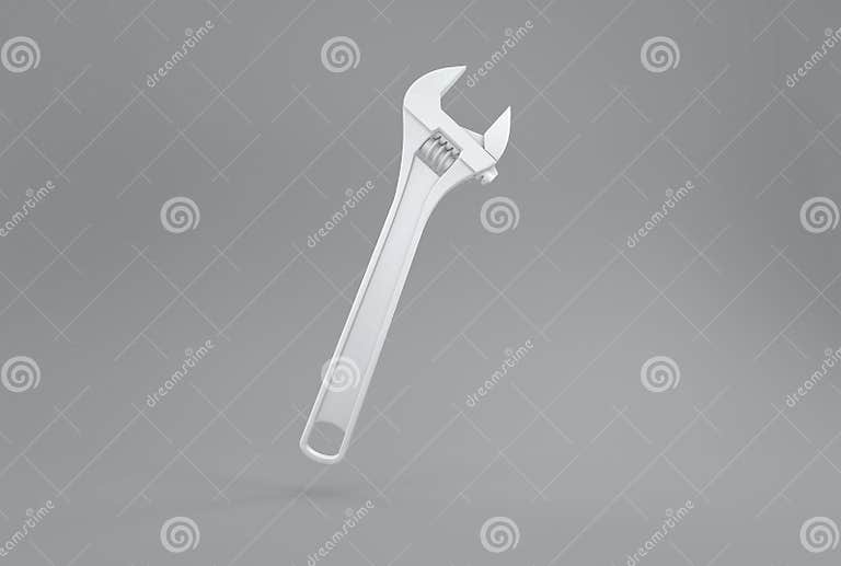 White Wrench on a Gray Studio Background. Minimal Concept Stock ...