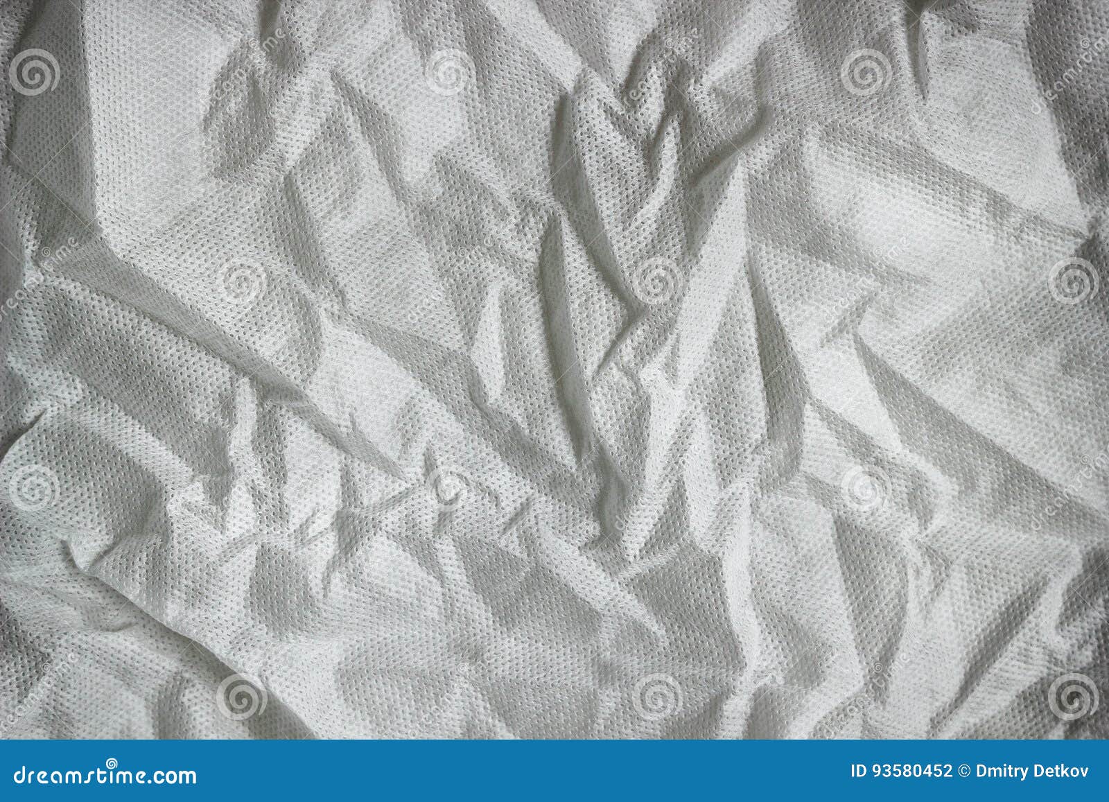 White Wrinkled Fabric Background Stock Photo - Image of single ...
